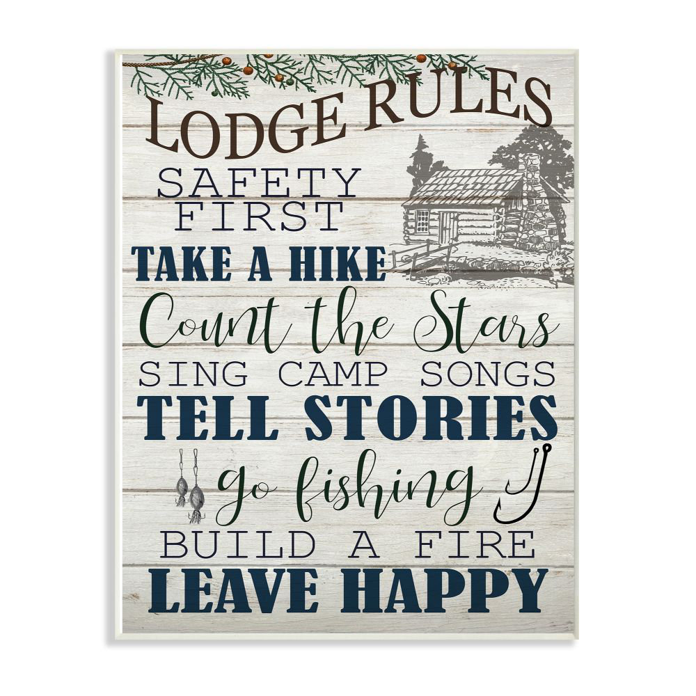 Millwood Pines 'Lodge Rules Country Landscape Textured Wood Design ...