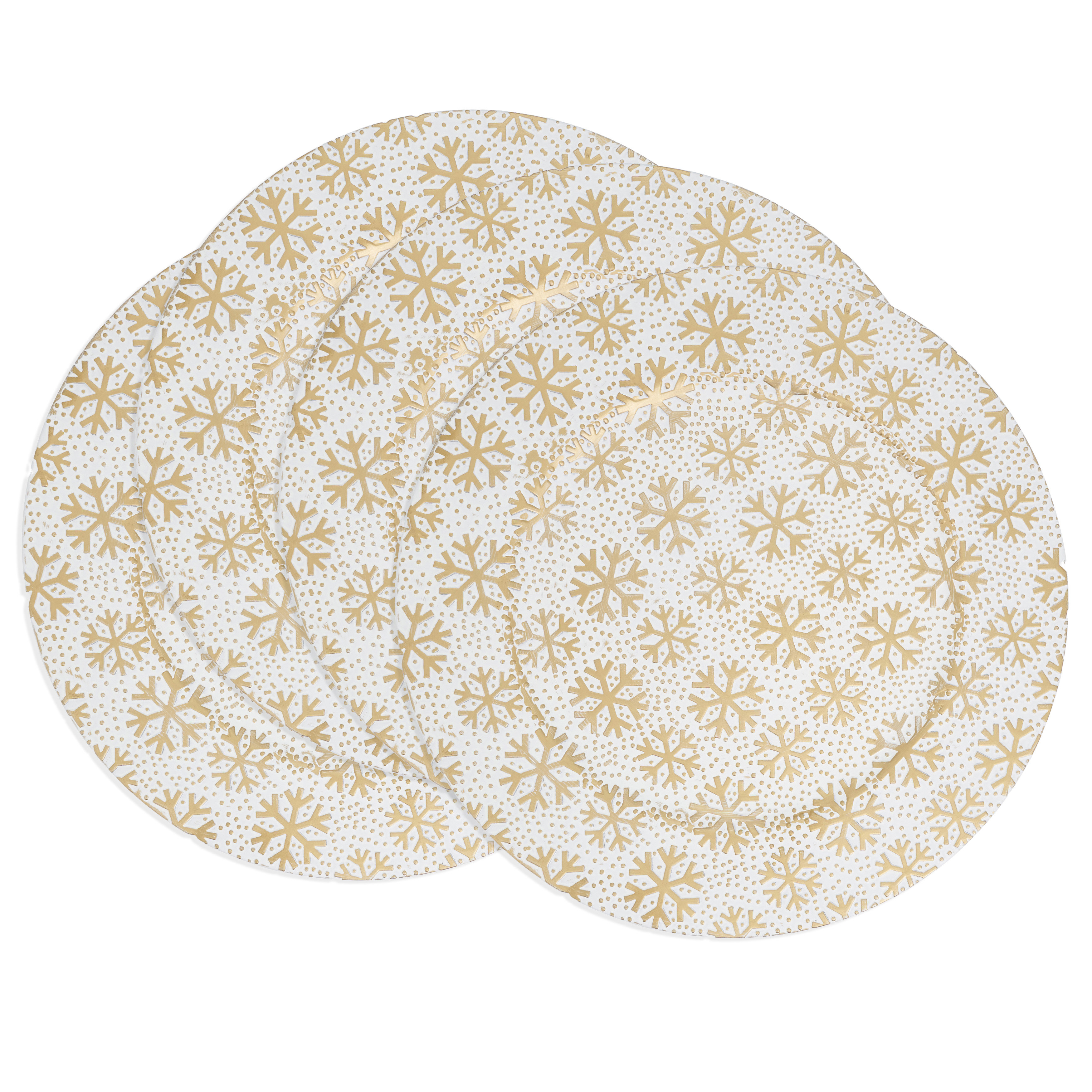 Saro Frosted Snowflake Charger Plate (Set of 4) | Wayfair