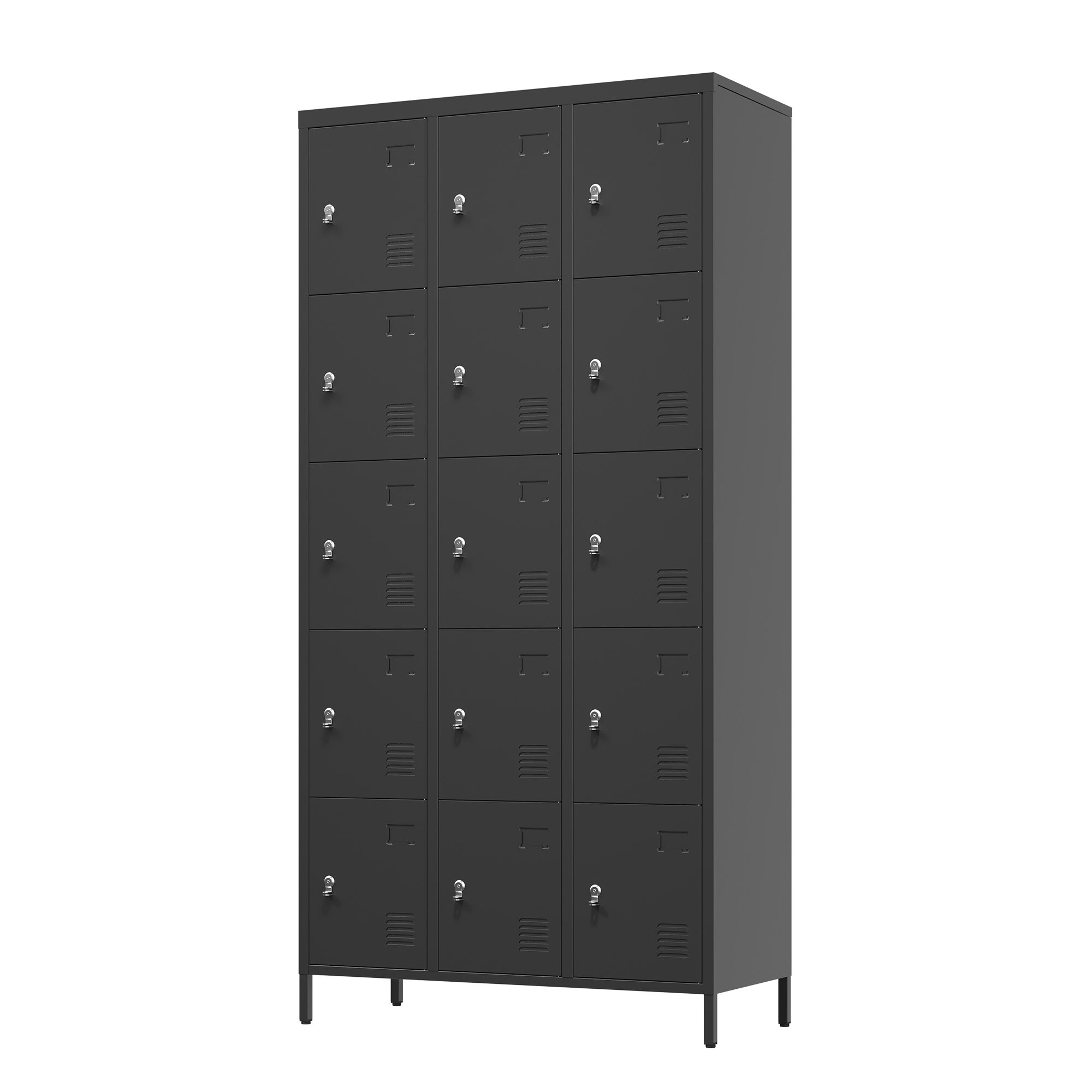 BIZOE 72"H Metal Large Employee Locker with 15 Compartments- Home ...