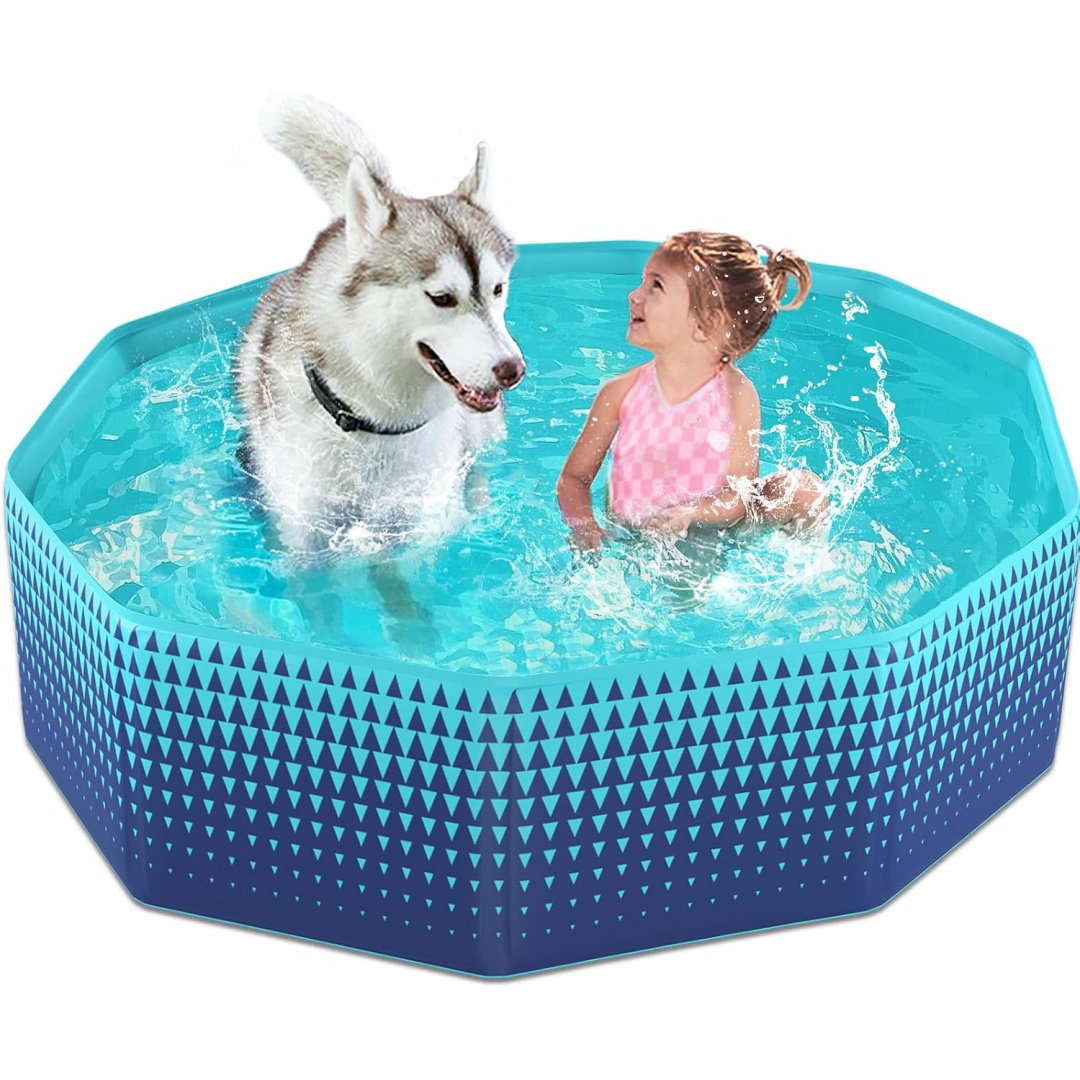 DESIGN SHOP BY SHELL Foldable Dog Kiddie Pool - Hard Plastic Kids ...