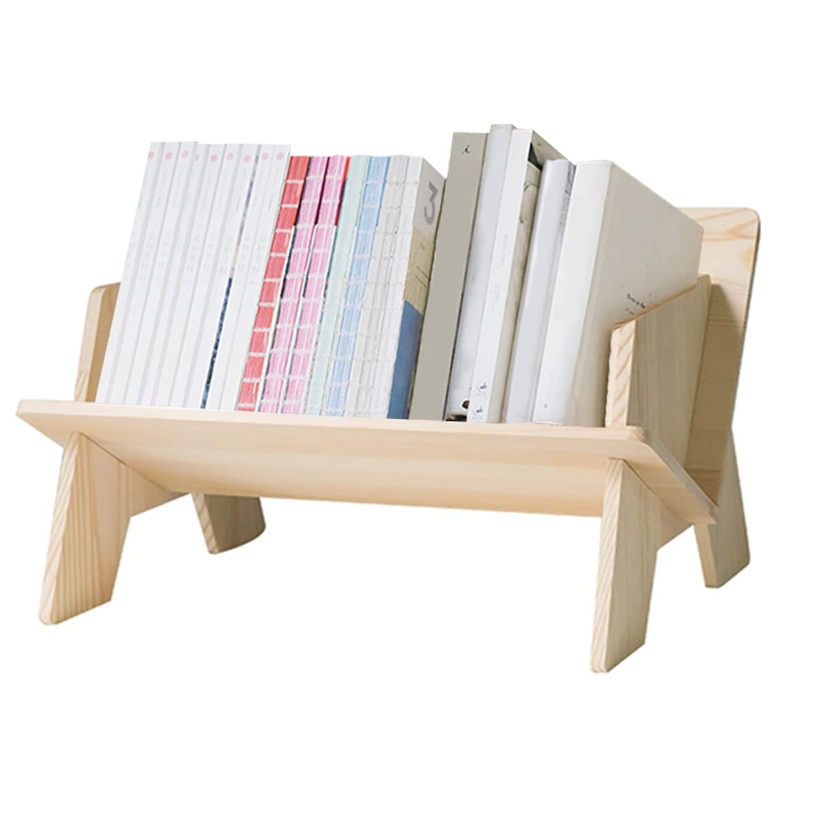Hokku Designs Wood Bookcase In Living Room/Home/Office, Desktop Book ...
