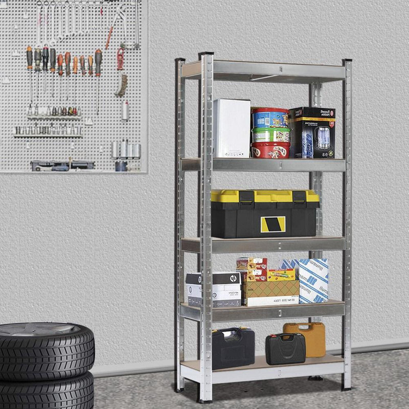 17 Stories 5 Tier Galvanized Storage Rack Heavy Duty Metal Shelving ...