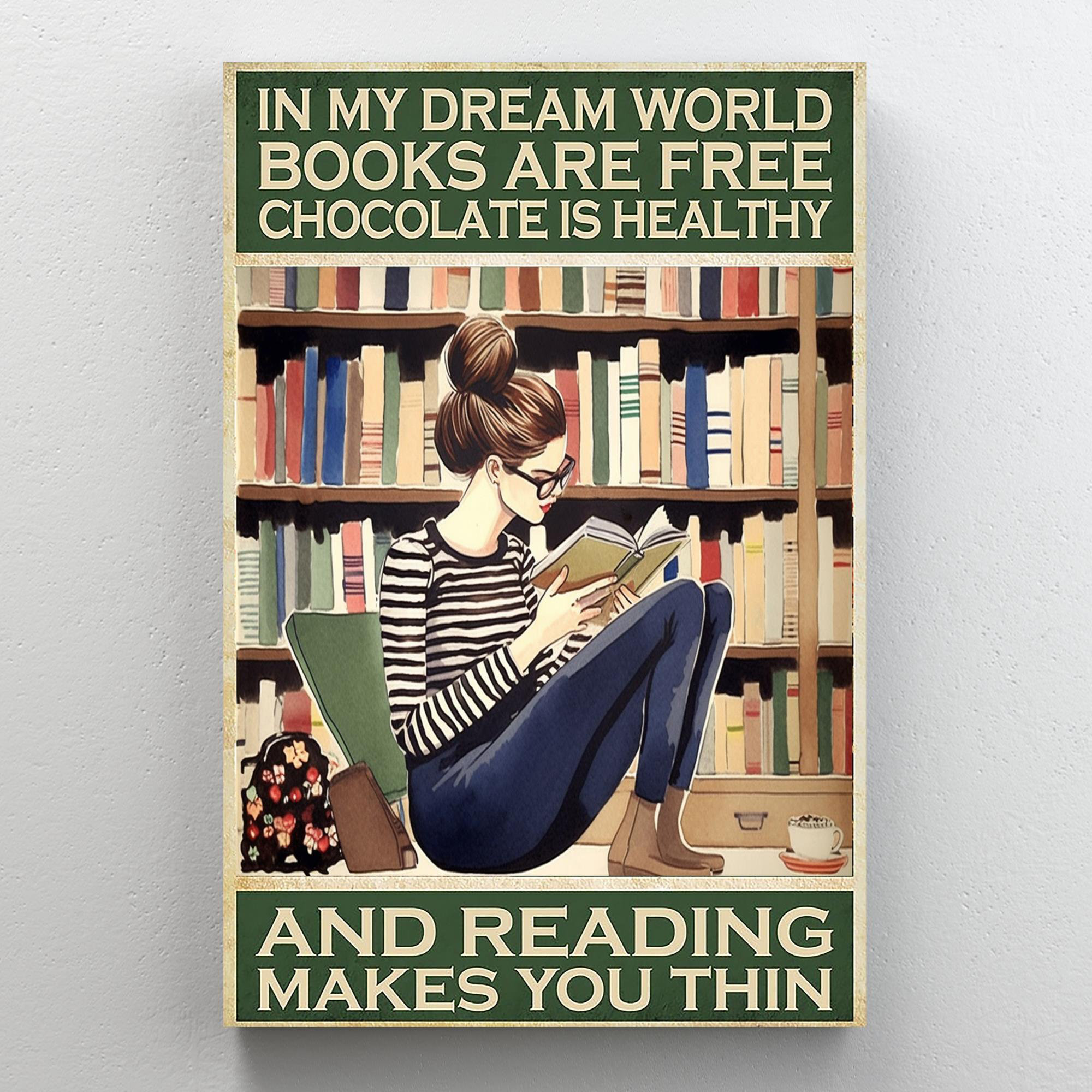 Trinx Reading Makes You Thin 1 On Canvas Graphic Art | Wayfair