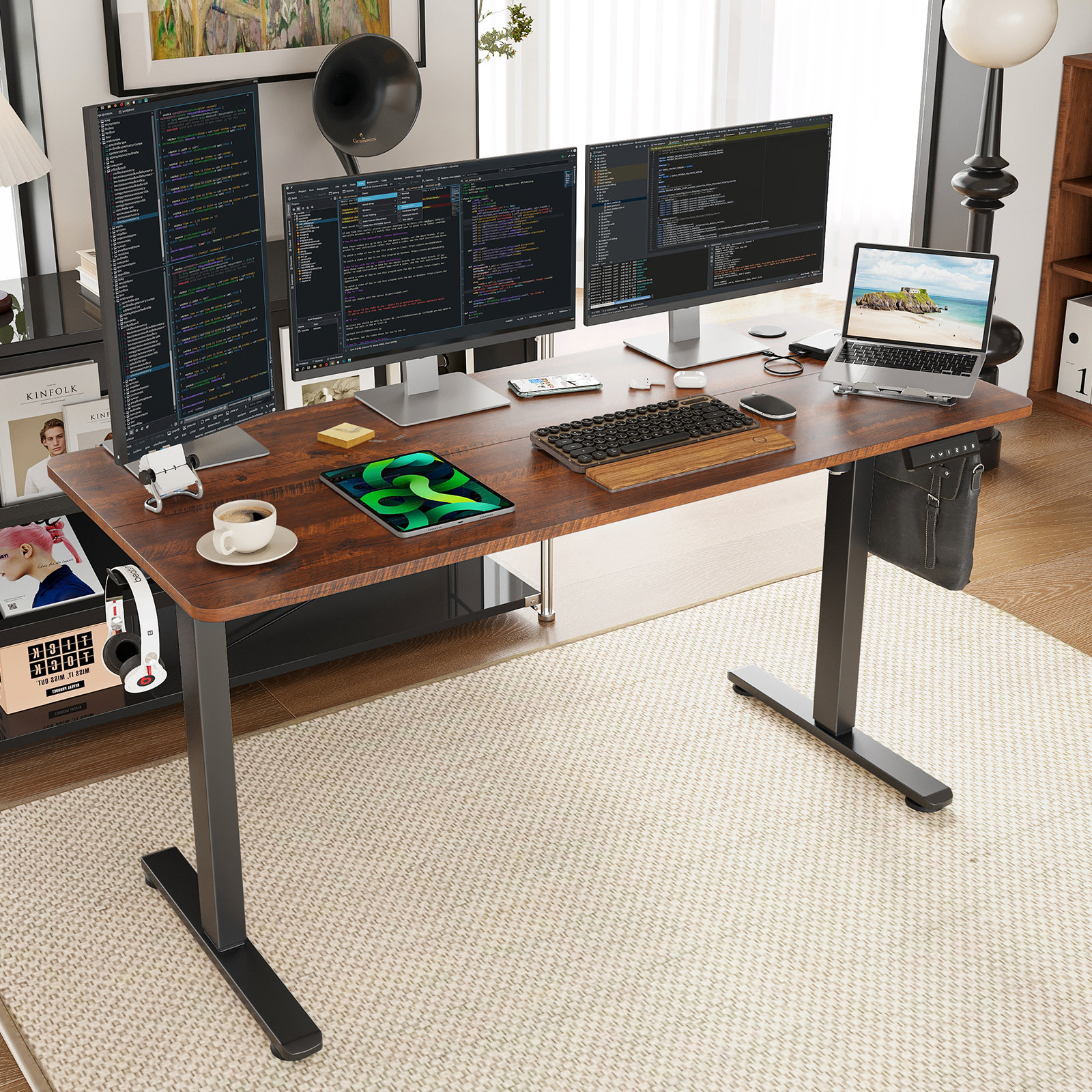 The Twillery Co.® Radke Height Adjustable Rectangle Standing Desk ...