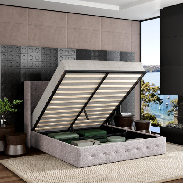 Wade Logan® Bertile Tufted Upholstered Storage Platform Bed & Reviews ...