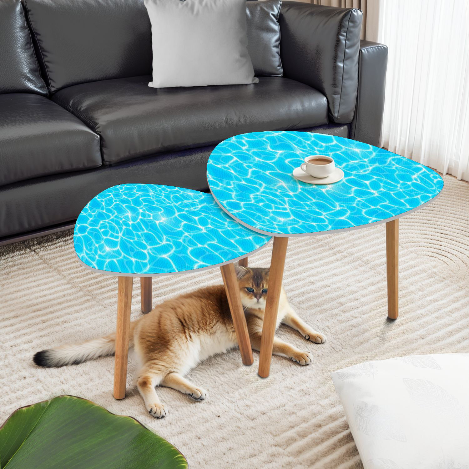 George Oliver Triangle Nesting Coffee Table Set of 2 Water pool texture ...
