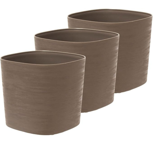 Teraplast Recyclable Planter Pot, Capri Clay,Medium (3 Pack) | Wayfair