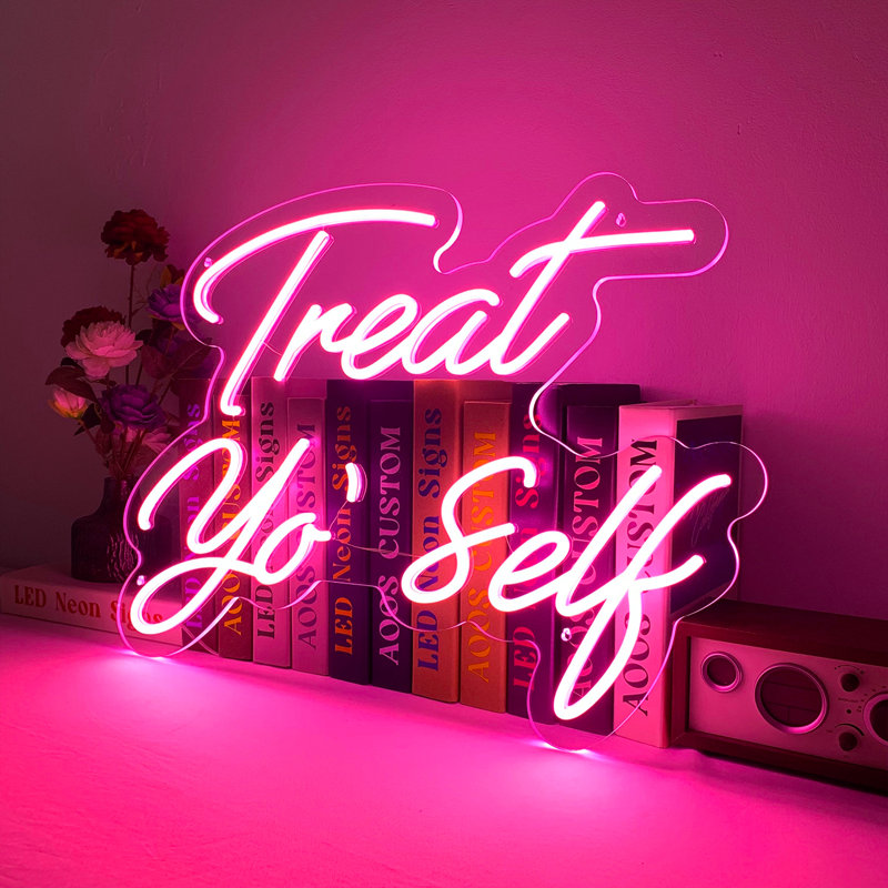 Trinx Treat Yo Self 22" Neon Sign | Wayfair