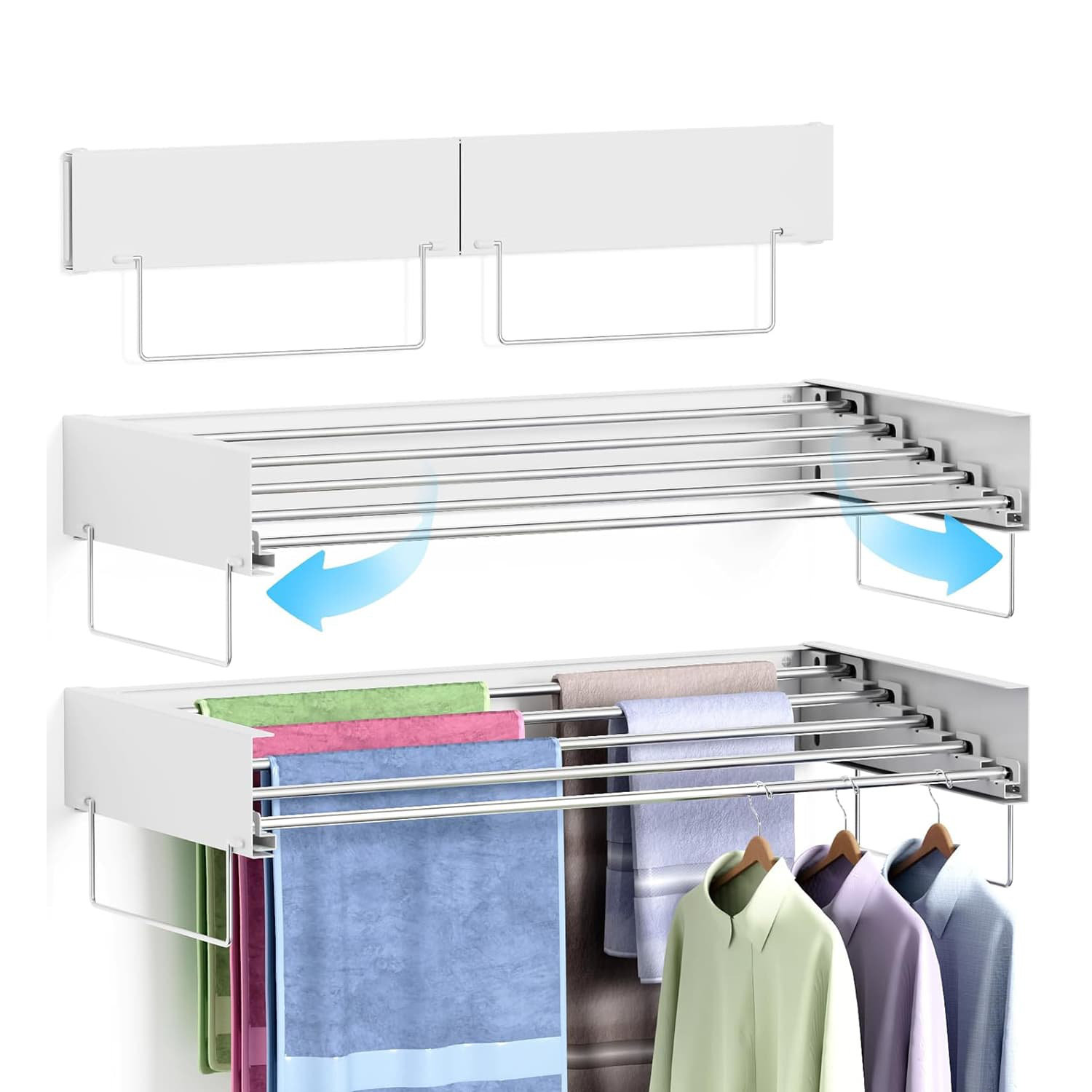 Rebrilliant Wall Hanging Clothes Dryer, Folding Clothes Dryer, With 2 ...