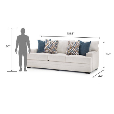 Wade Logan® Terrin 101.5" Recessed Arm Sofa with Reversible Cushions ...