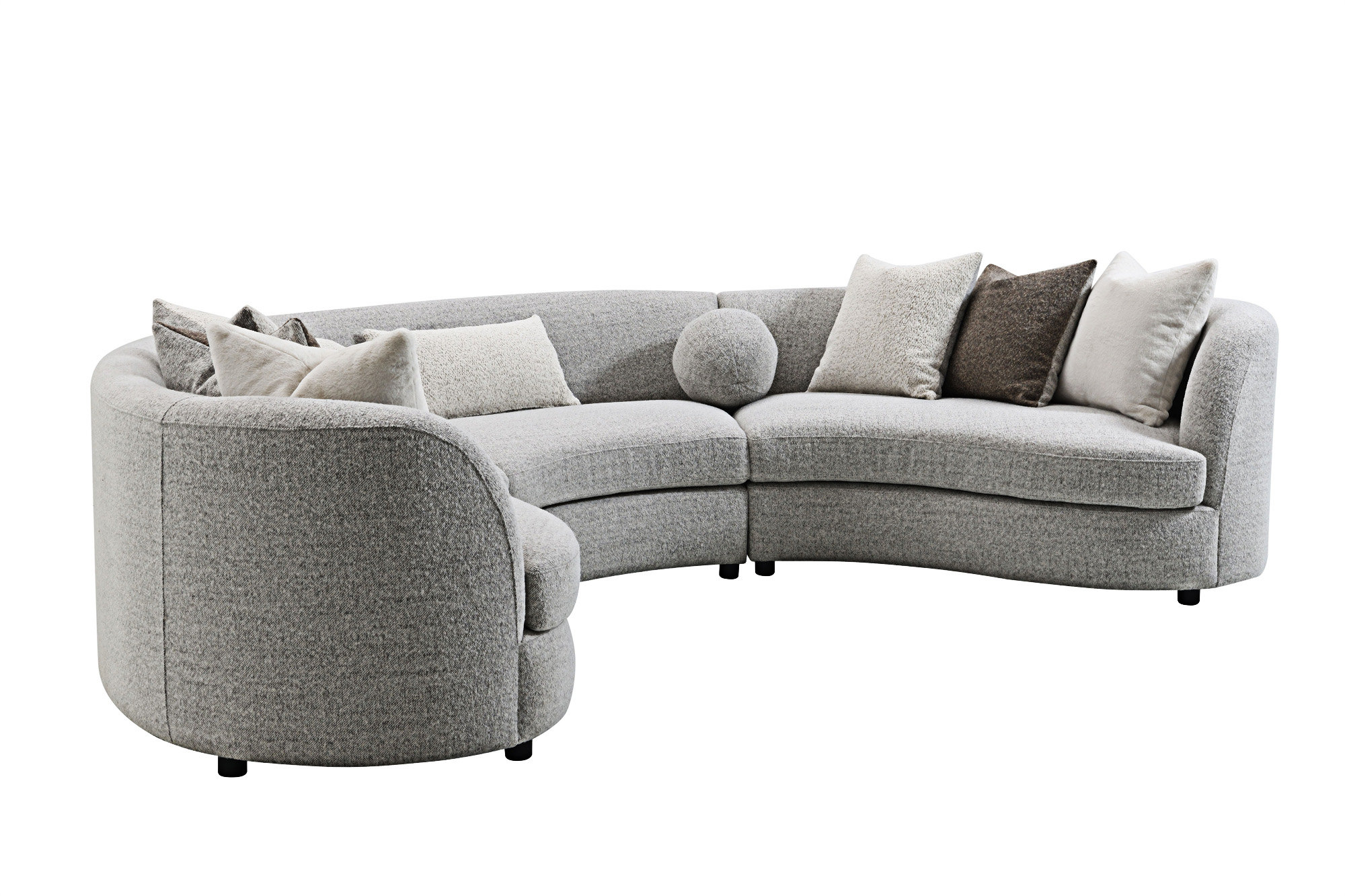 Hokku Designs Ivria Gray Boucle Sectional Sofa W/9 Pillows | Wayfair