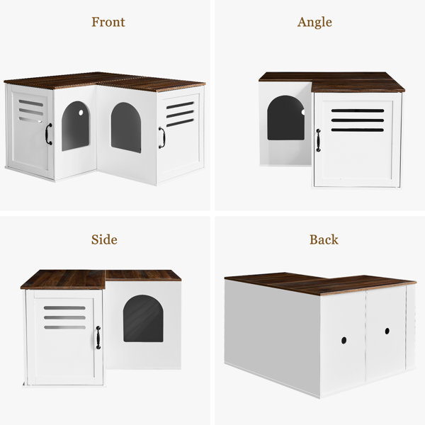 Tucker Murphy Pet™ Farmhouse Corner Cat Double Litter Box & Litter Box ...