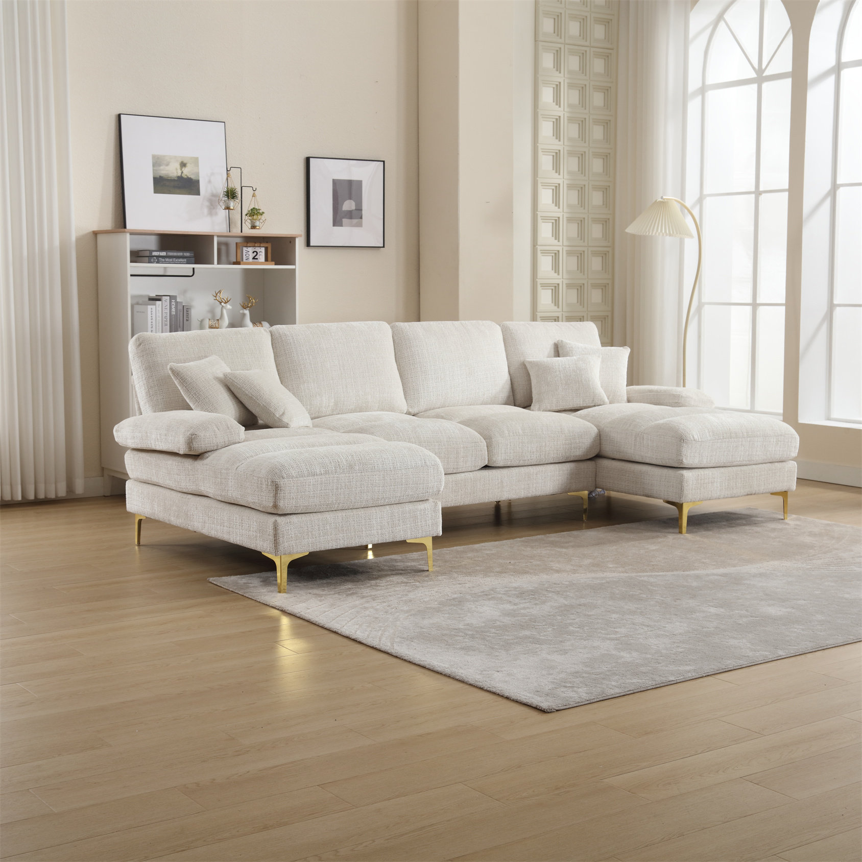 Mercer41 Lanekia 114'' Chenille Modular Sofa | Wayfair