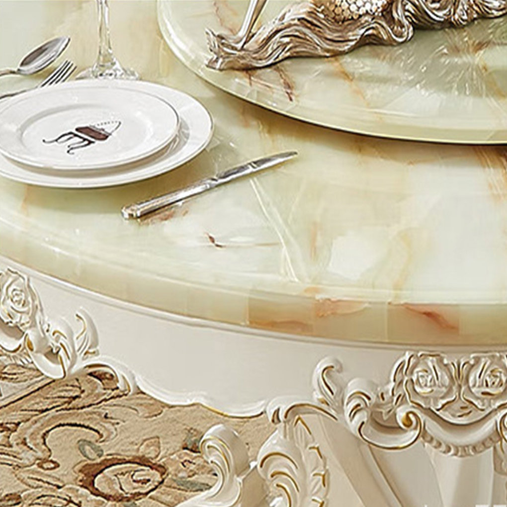 Jihagao Vintage Luxury Round Marble Dining Table Sets | Wayfair