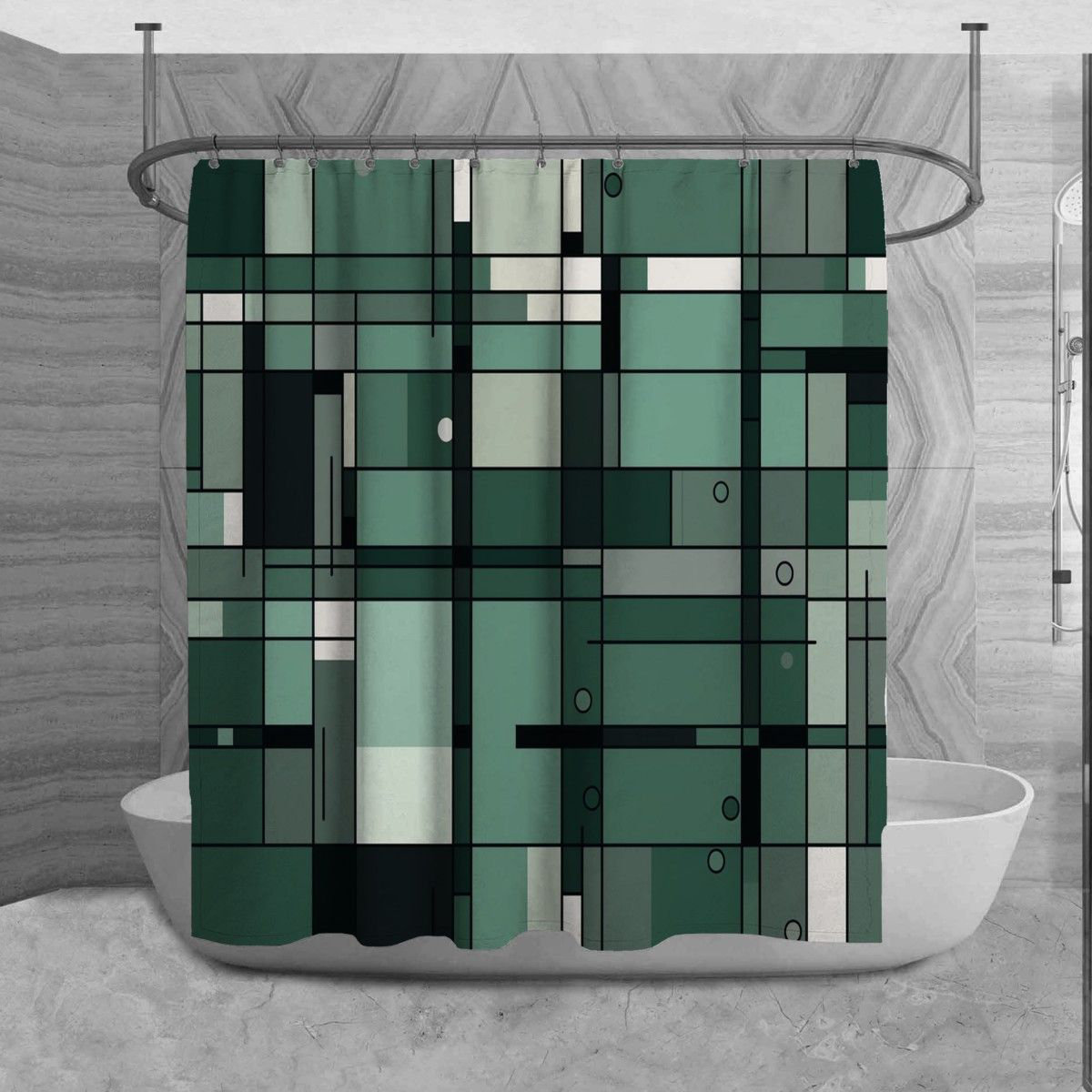 East Urban Home Rhyian Geometric Shower Curtain | Wayfair