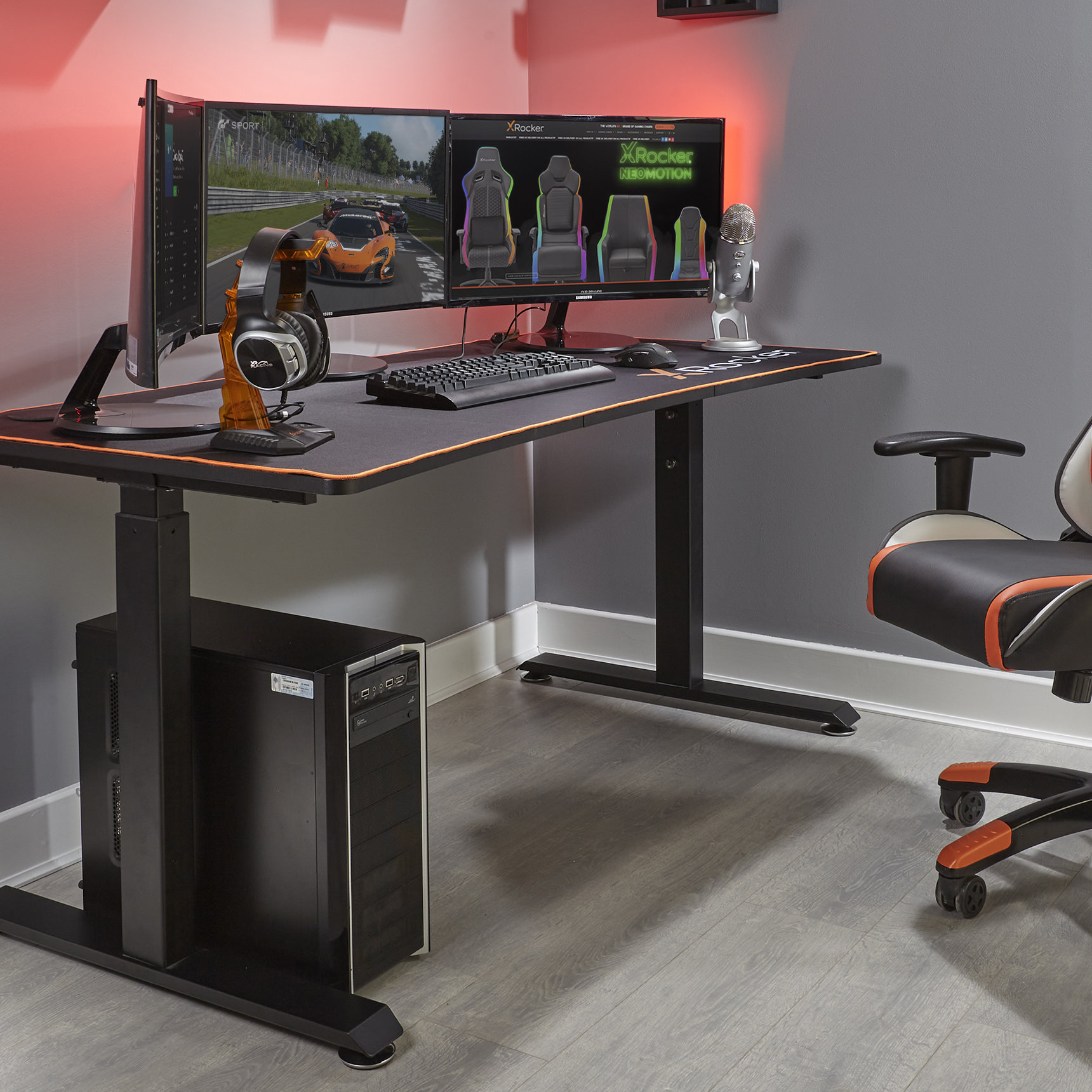 X Rocker Cougar XL Height Adjustable Gaming Computer Desk | Wayfair.co.uk