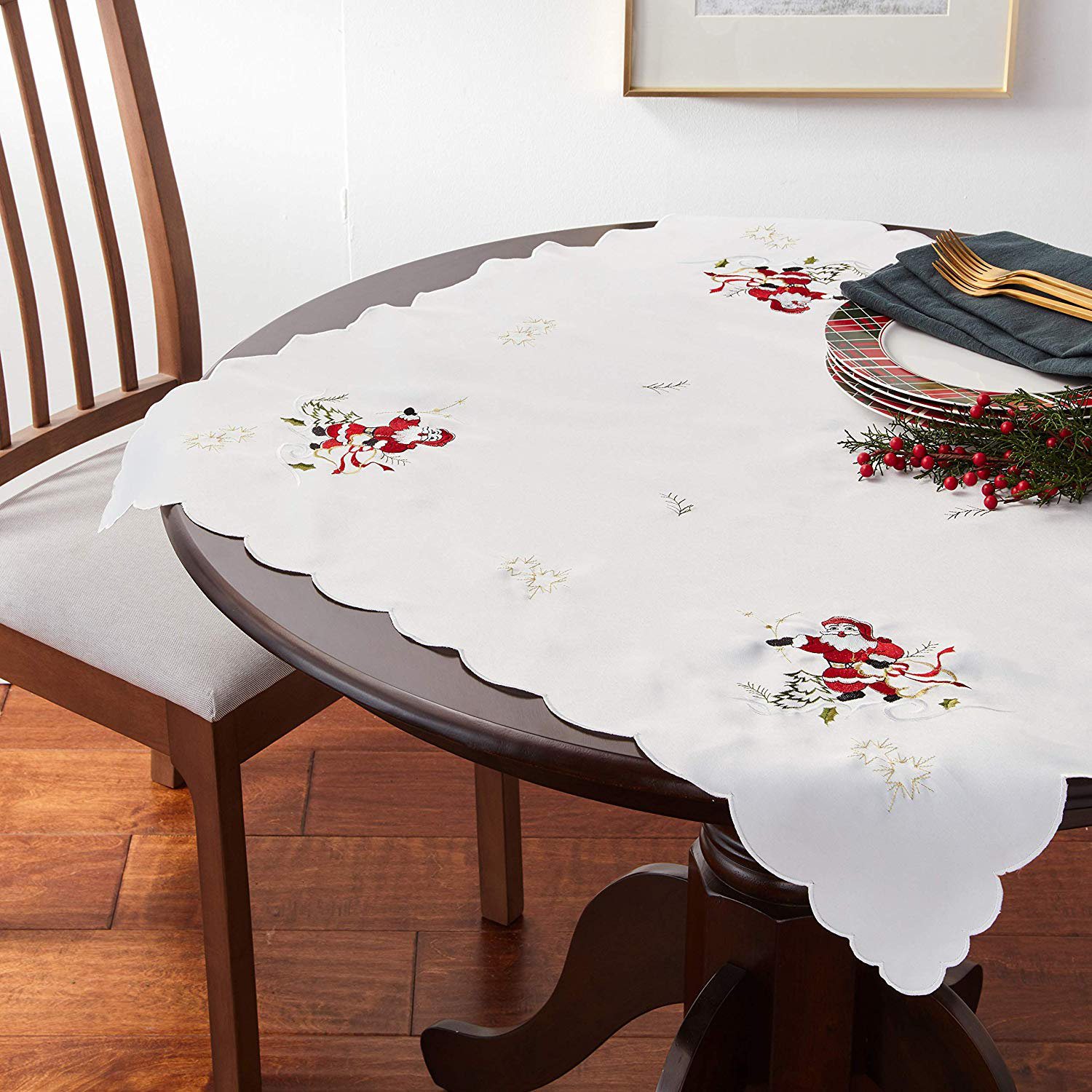 The Holiday Aisle® Lamontagne Square Christmas Table Topper | Wayfair