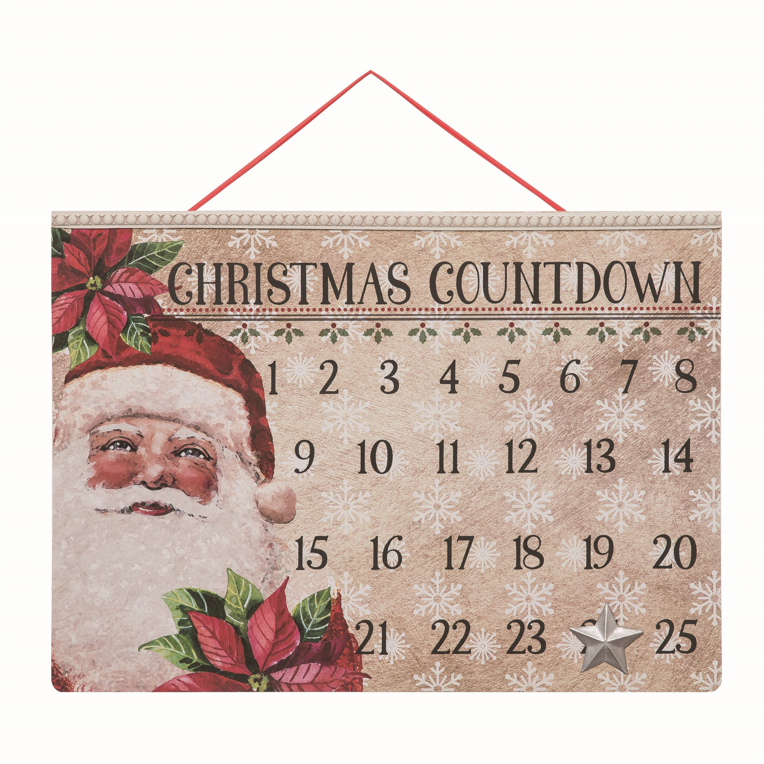 The Holiday Aisle® Wood Beaded Countdown Advent Calendar with Star ...