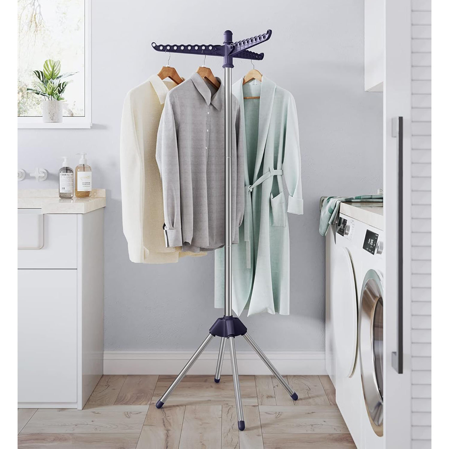 Rebrilliant Clothes Drying Rack, 59-Inch Folding Laundry Drying Rack ...