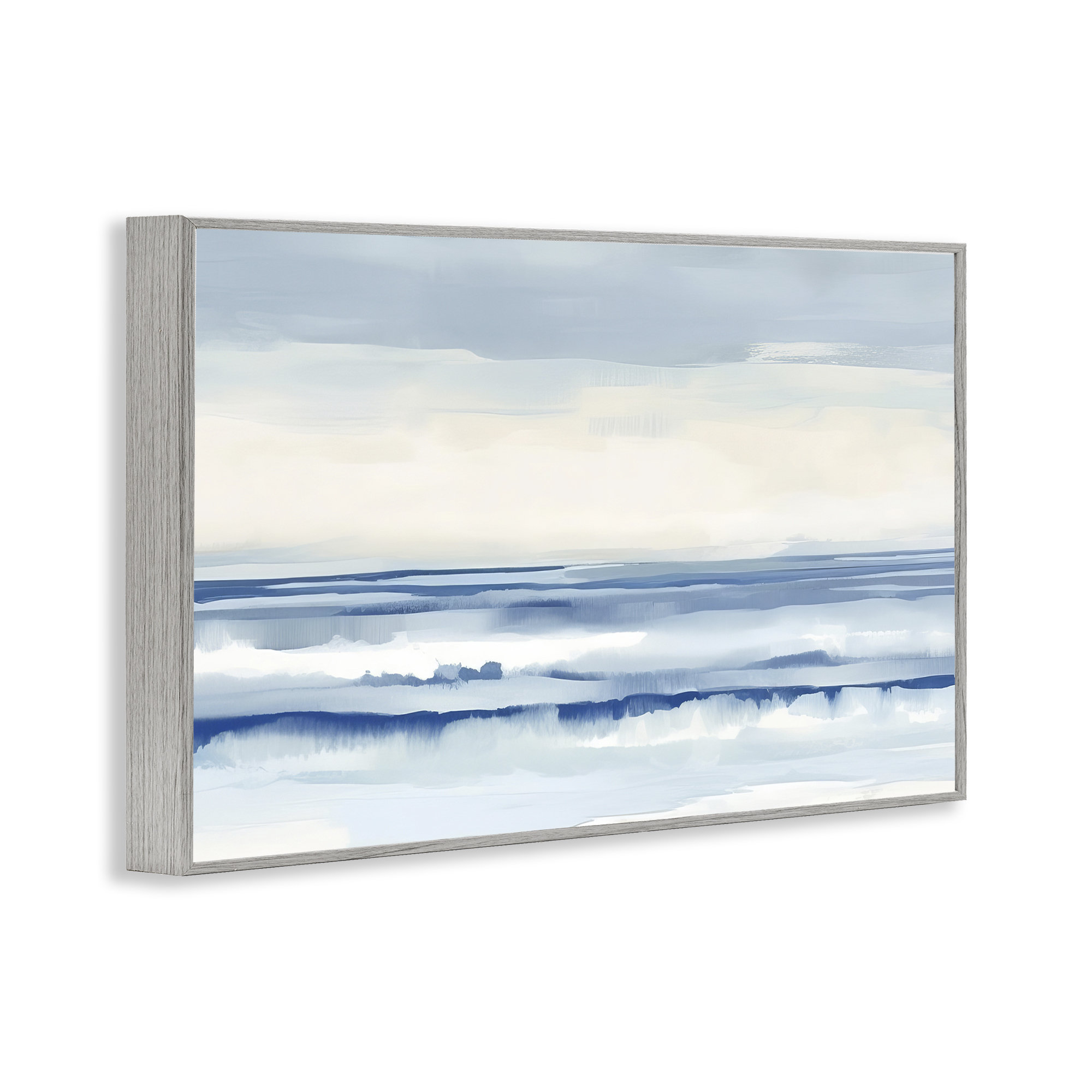 Ebern Designs Abstract Layered Beach Waves Framed Giclee Art by Irena ...