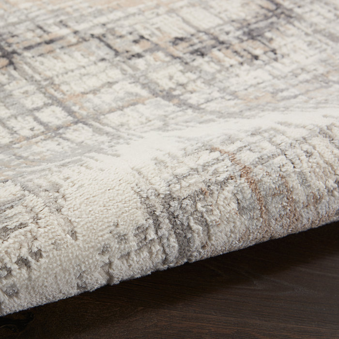 Steelside™ Alyce Light Gray/Charcoal/Ivory Rug & Reviews | Wayfair