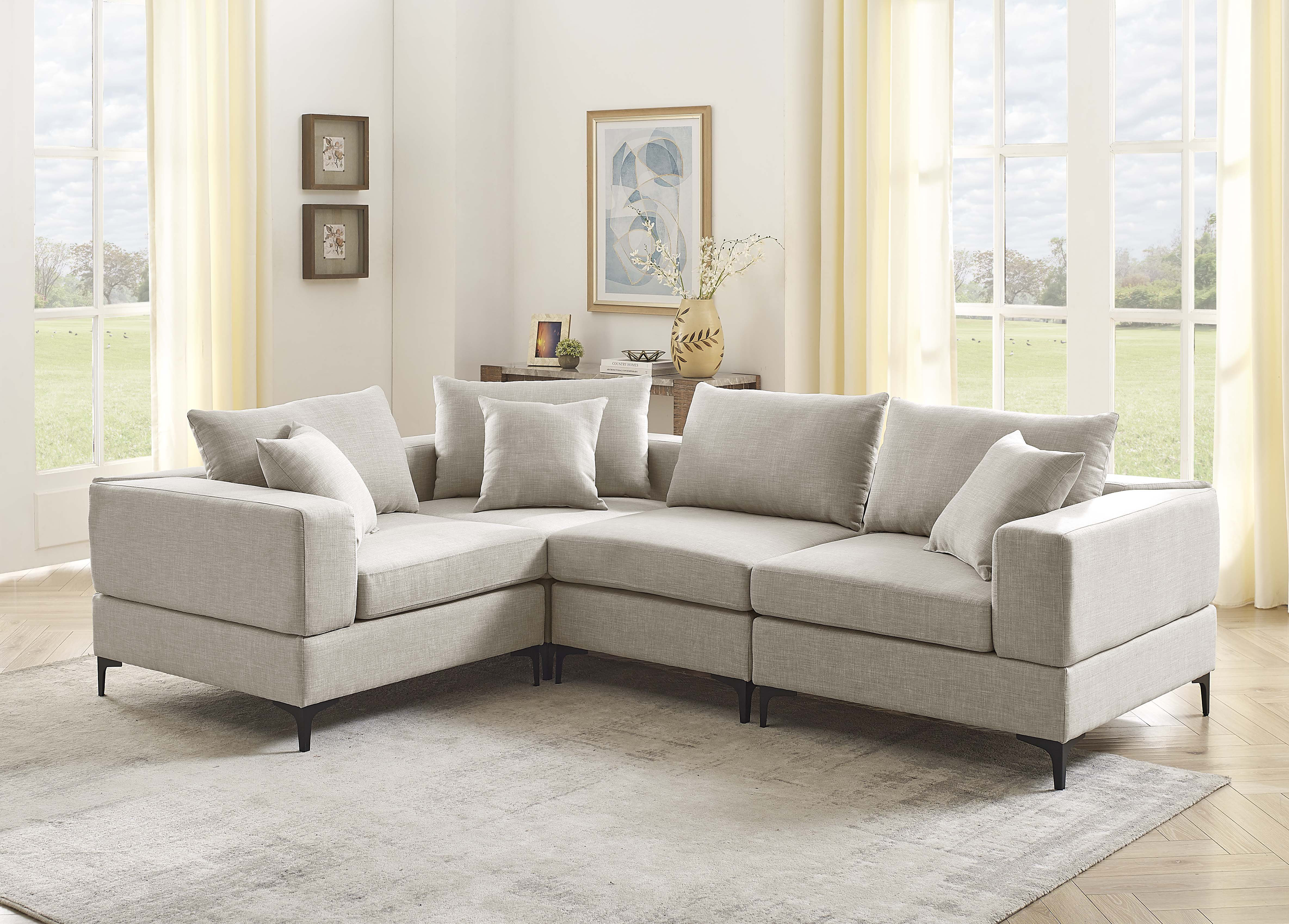 Wade Logan Avaleigh 104.5" Wide Reversible Modular Corner Sectional ...