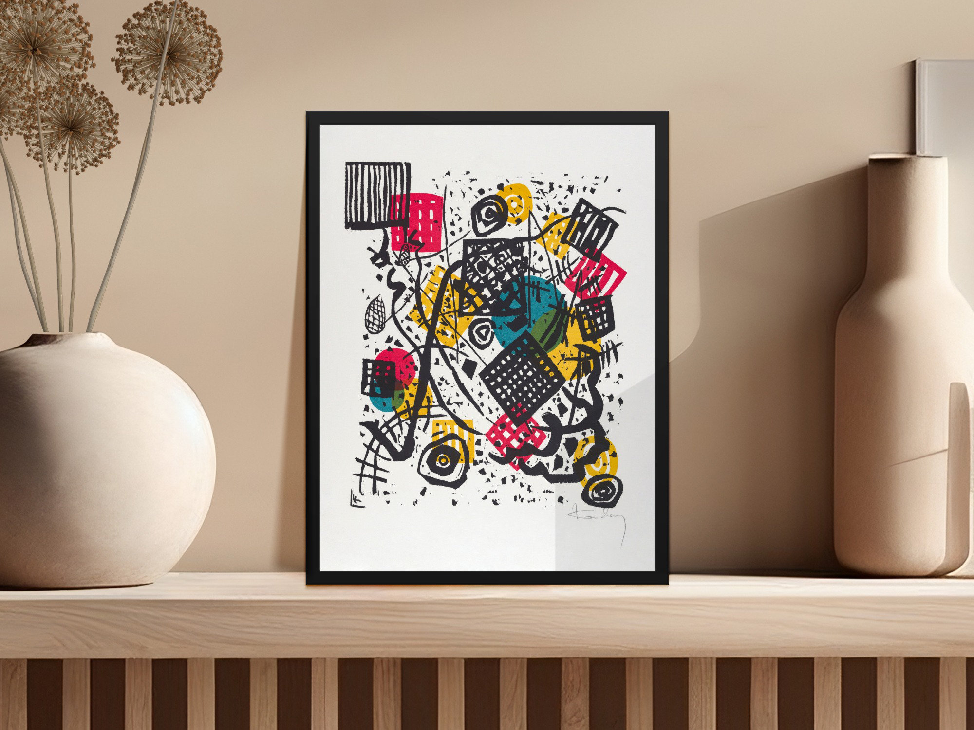 Brayden Studio Abstract Composition with Geometric Shapes Artwork ...