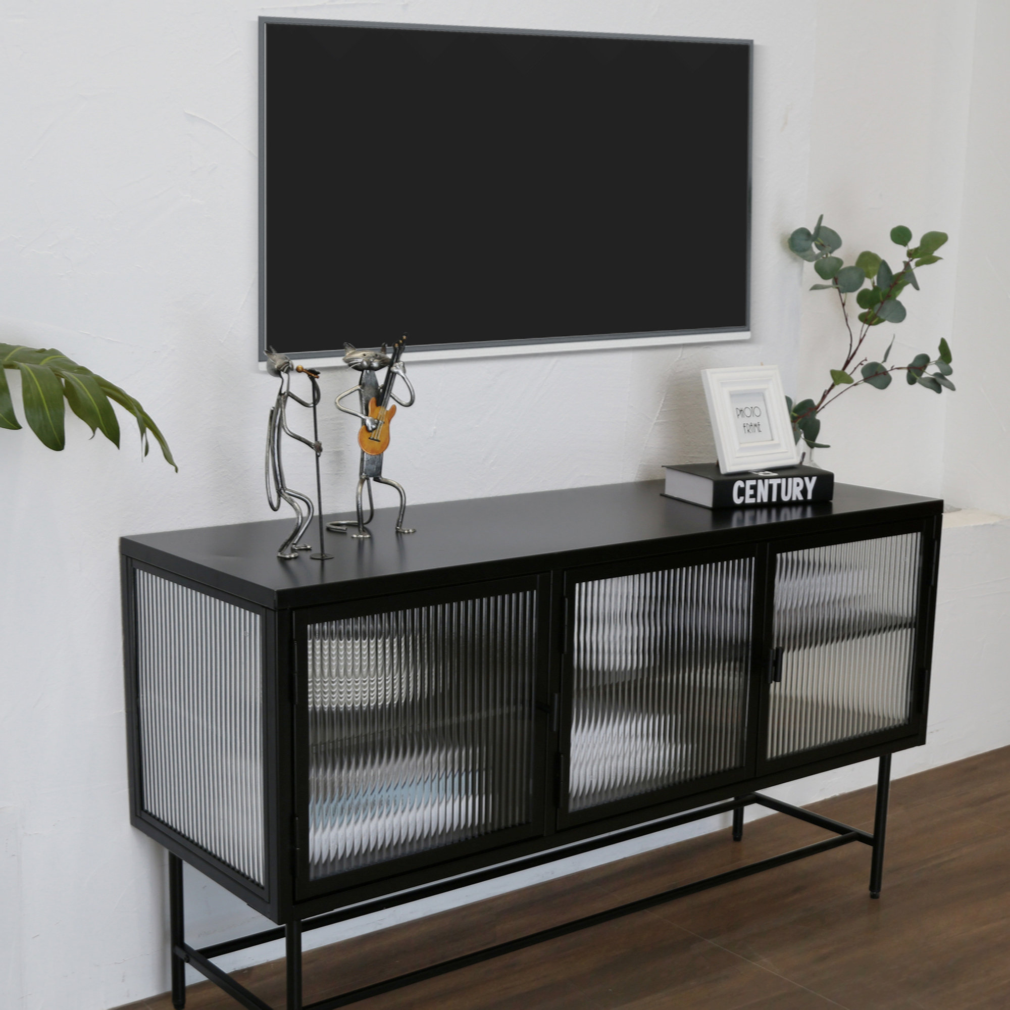 George Oliver Retro Style Entertainment Center TV Console TV Stand With ...