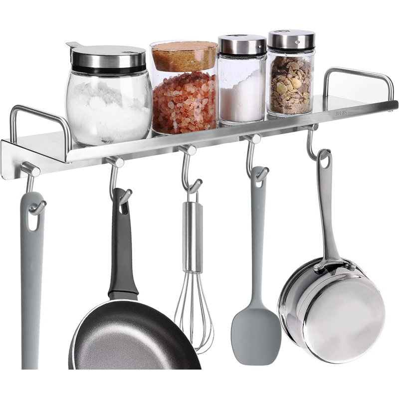 Prep & Savour Metal Rectangle Wall Mounted Pot Rack | Wayfair