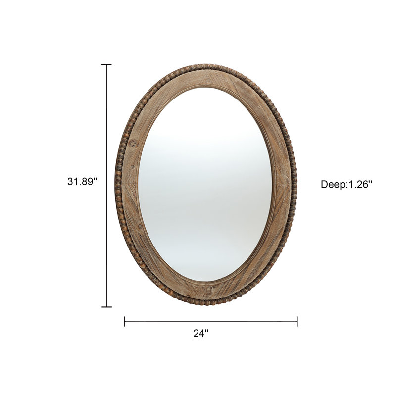 Dakota Fields Lynwood Farmhouse Wood Oval Wall Mirror & Reviews | Wayfair