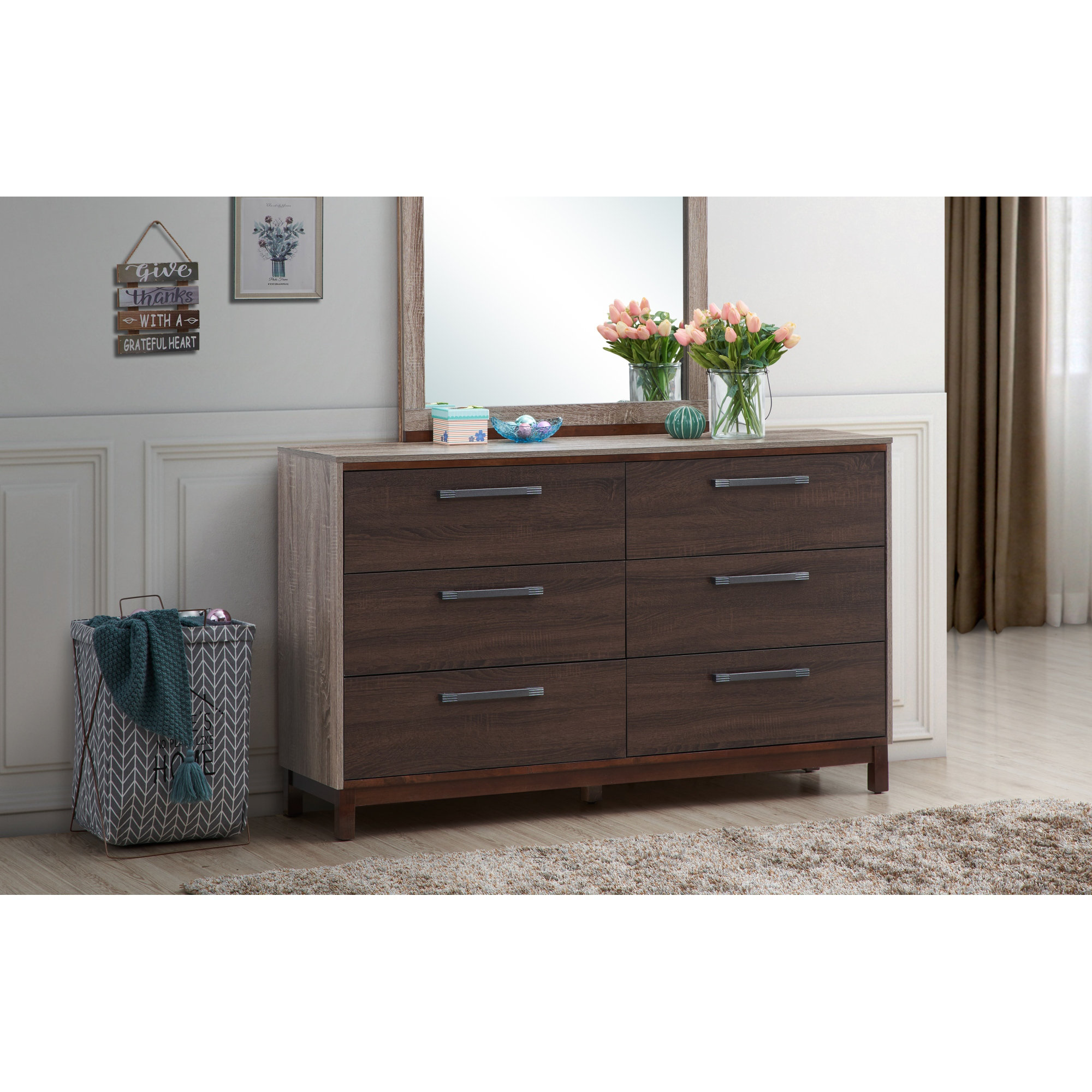 Latitude Run® Rustic Charm Particle Board Dresser Versatile For ...