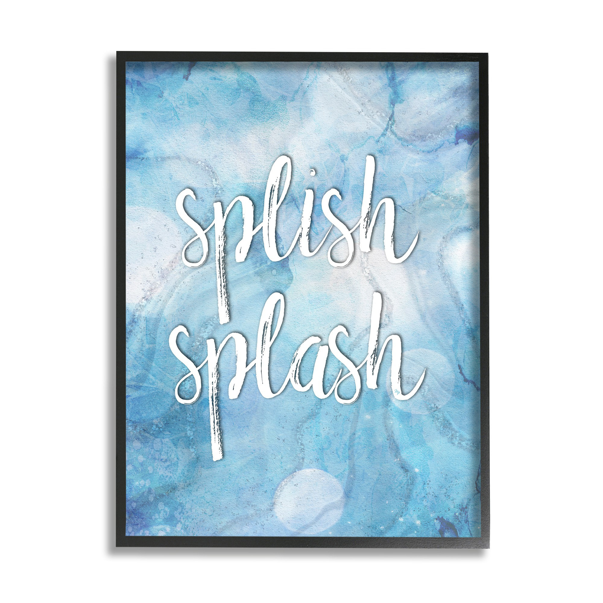 Stupell Industries Splish Splash Blue Bathroom Water Framed Giclee Art ...