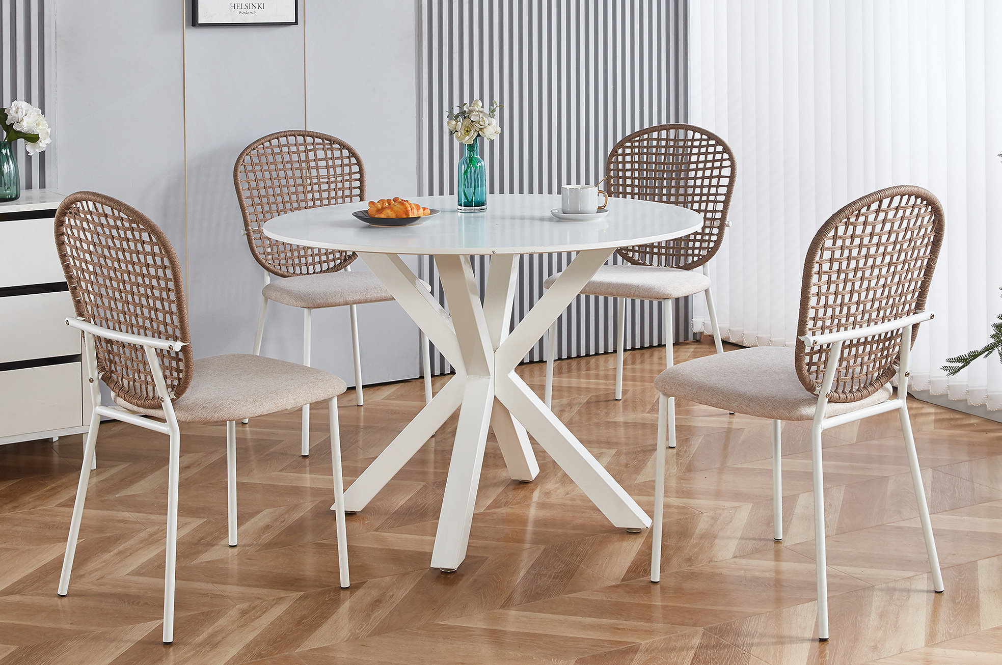 Bay Isle Home™ dining set, Table metal leg Mid-century Dining Table for ...