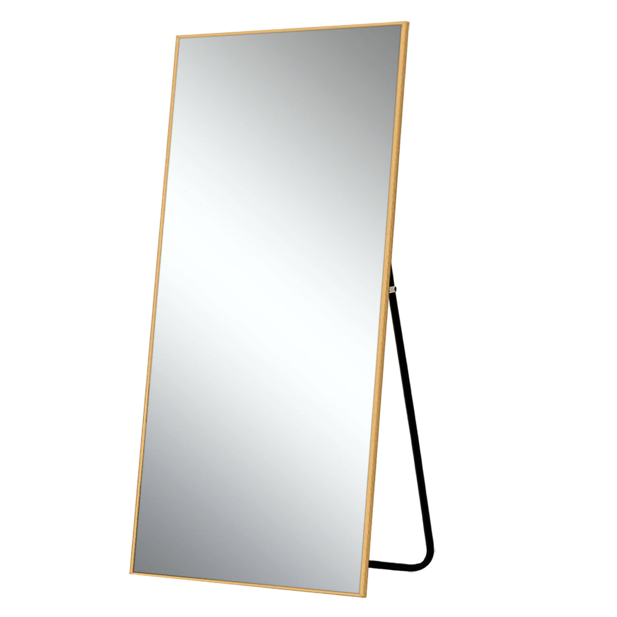 Everly Quinn 71" Gold Metal Framed Standing Mirror | Wayfair