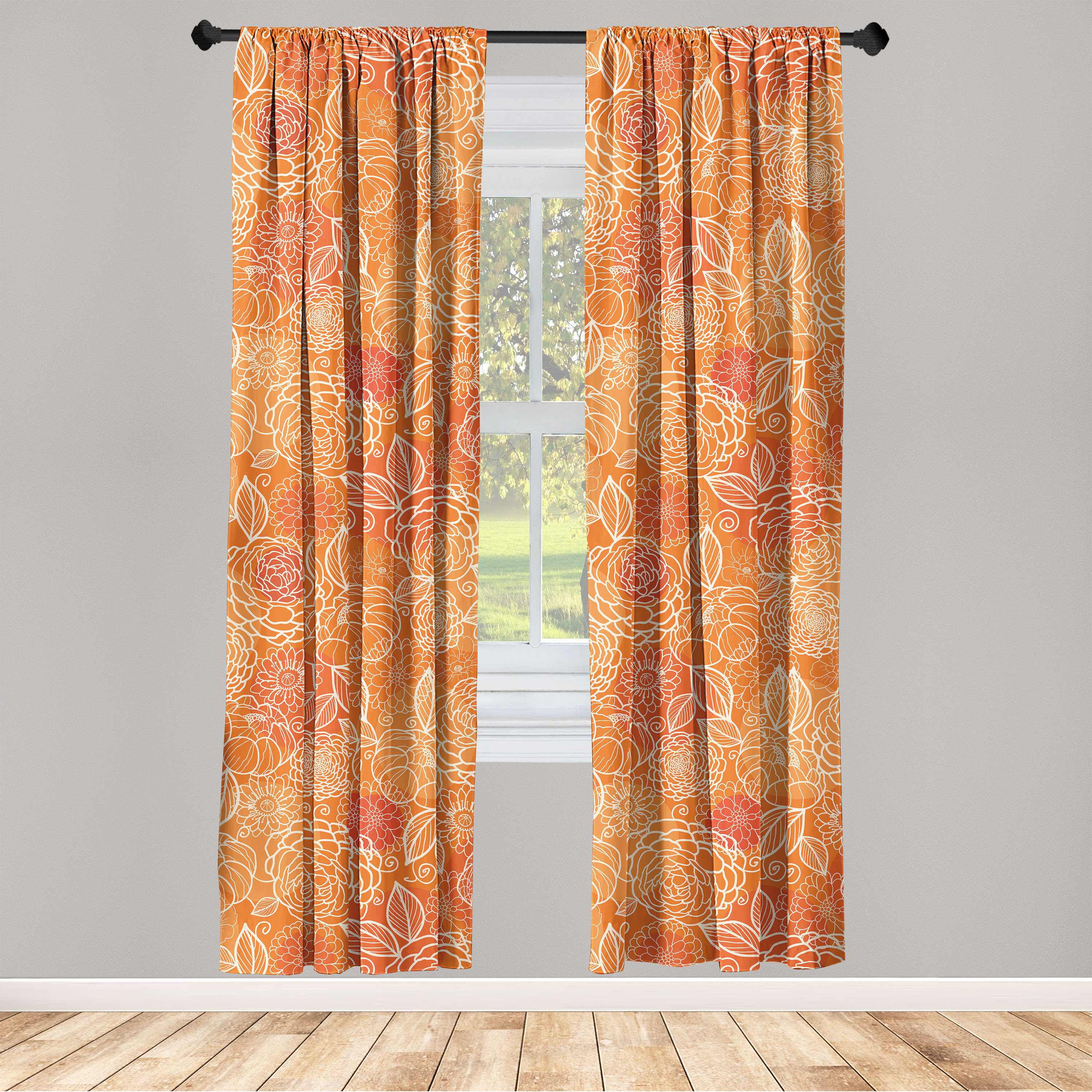 East Urban Home Alvelo Microfiber Semi-Sheer Sliding Panel Pair | Wayfair