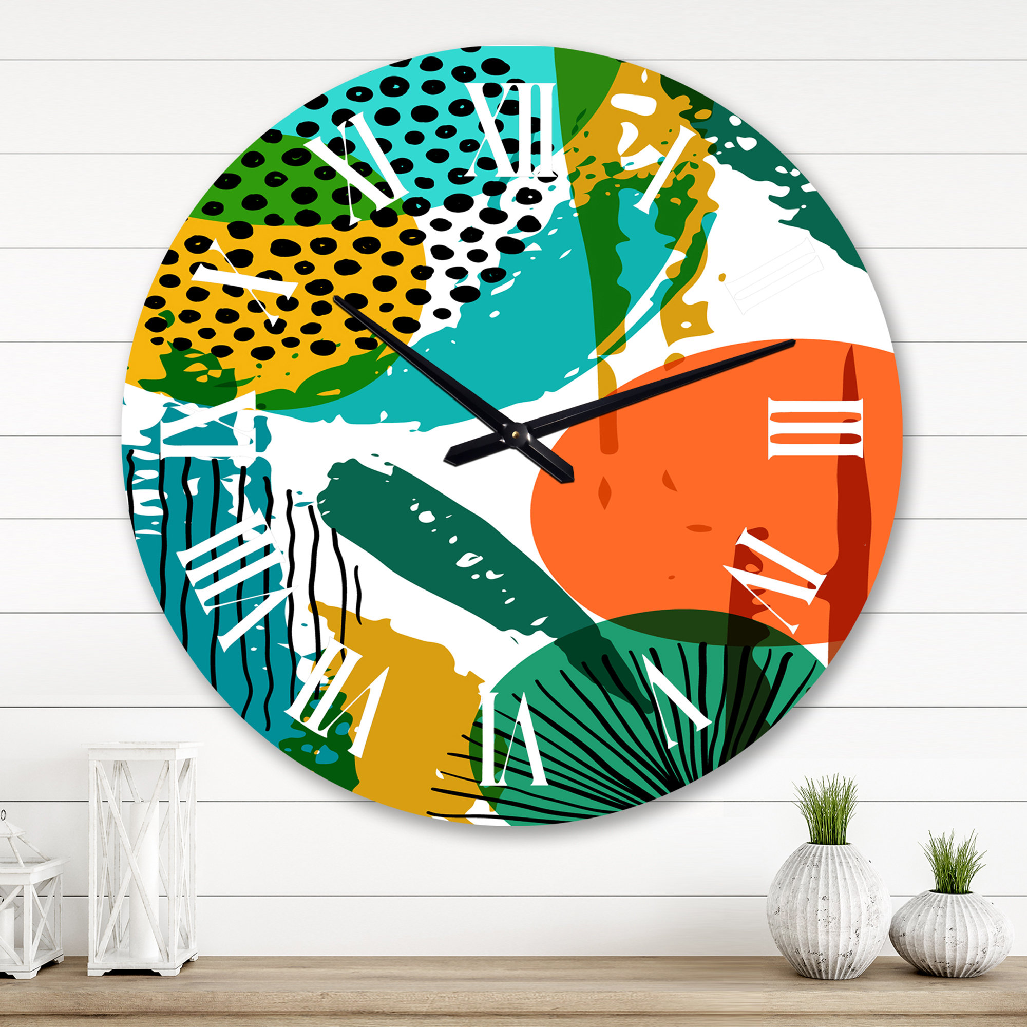 East Urban Home Minimalistic Vintage Geometric Abstract XI Oversized ...