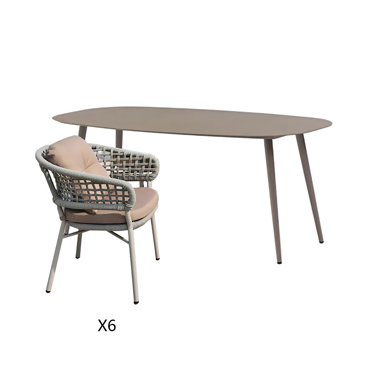 Recon Furniture Oval 6 - Person 70.87" Long Lounge Dining with Cushions ...