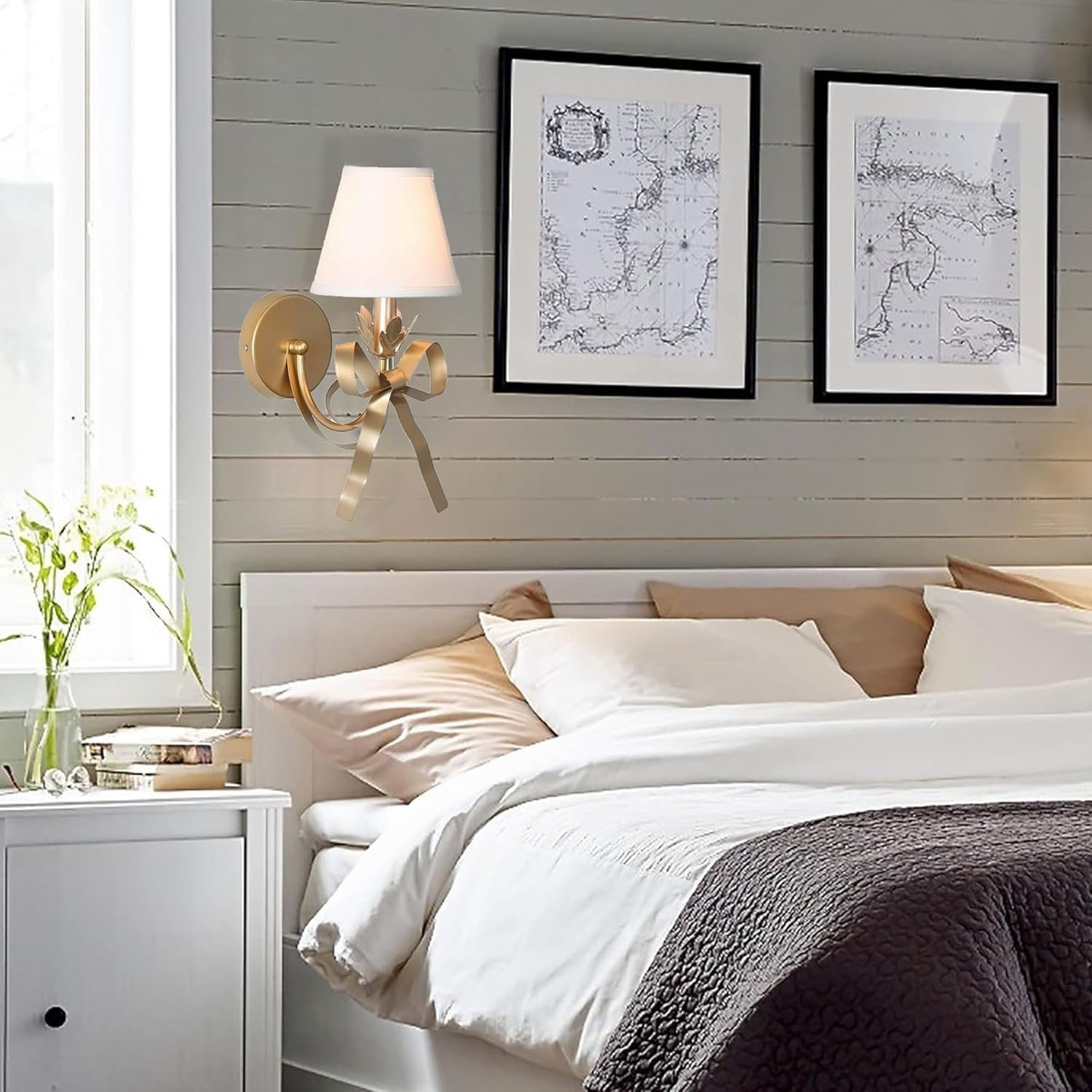 Rosdorf Park Modern Bedside Wall Mount Light with Fabric Shade ...