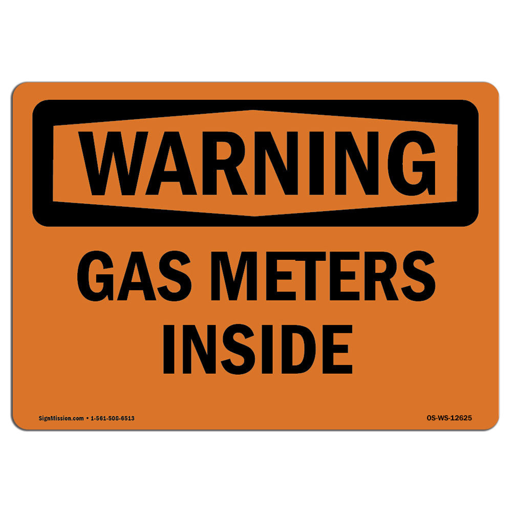 SignMission Osha Warning Sign - Gas Meters Inside | Wayfair