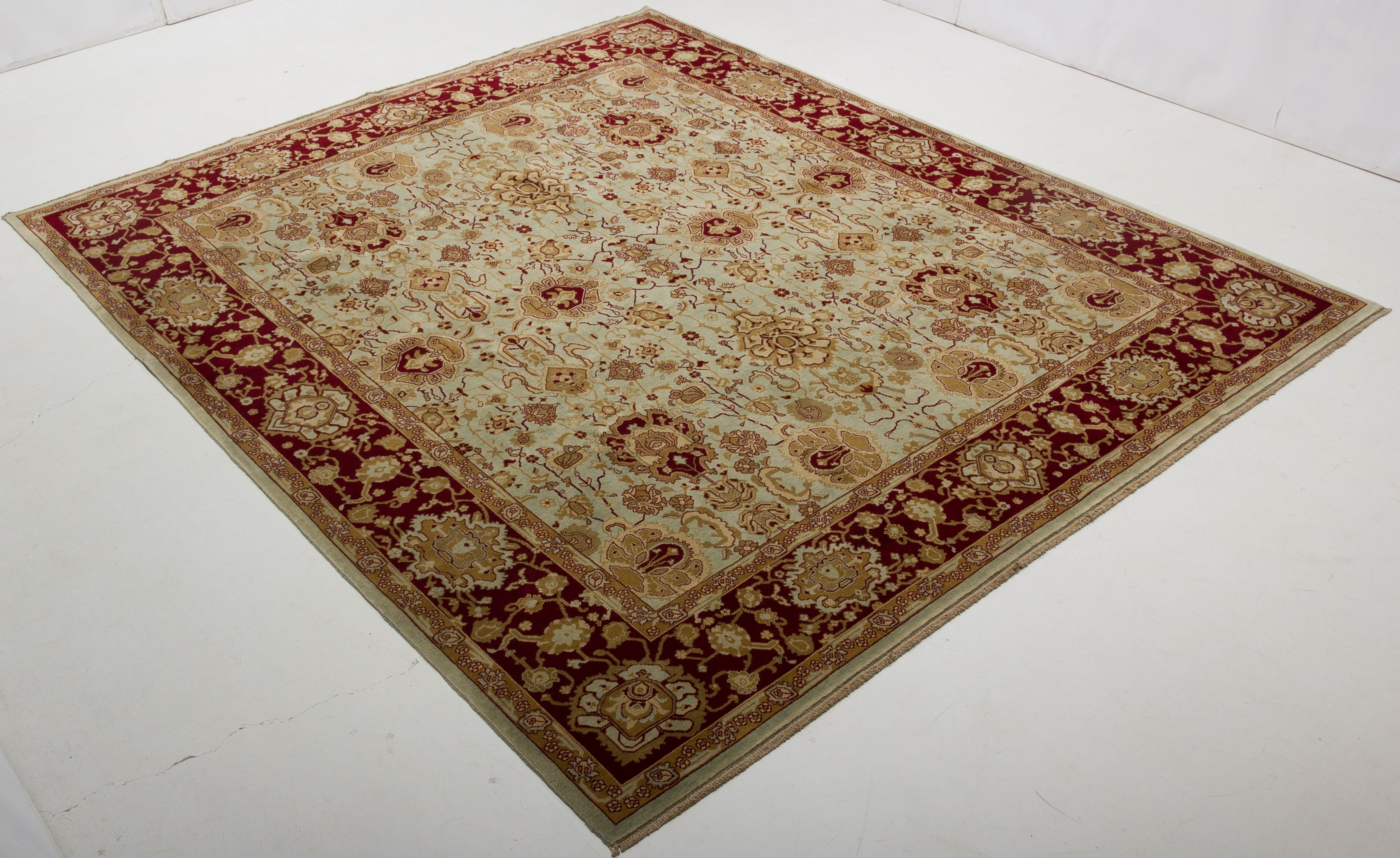 Isabelline One-of-a-Kind Thibaut Hand-Knotted Brown 8'8" x 10'6" Wool ...