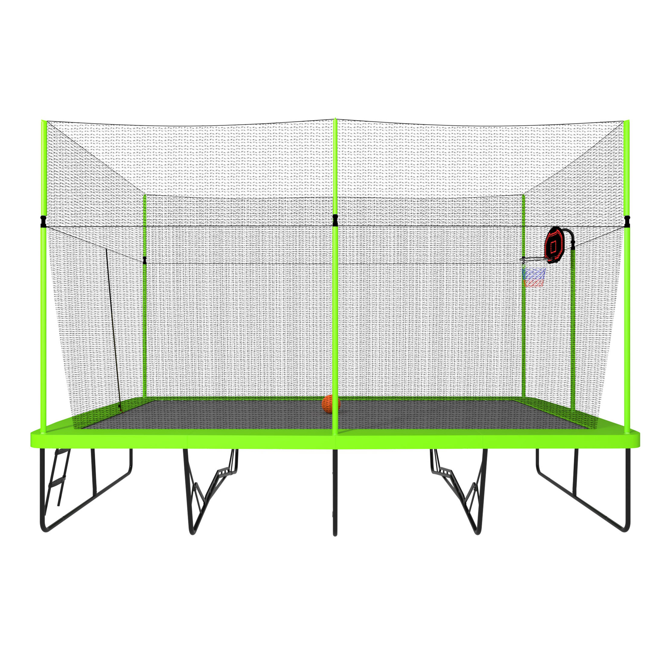 dingdangxiang 10x17FT Rectangular Trampoline with Basketball Hoop ...