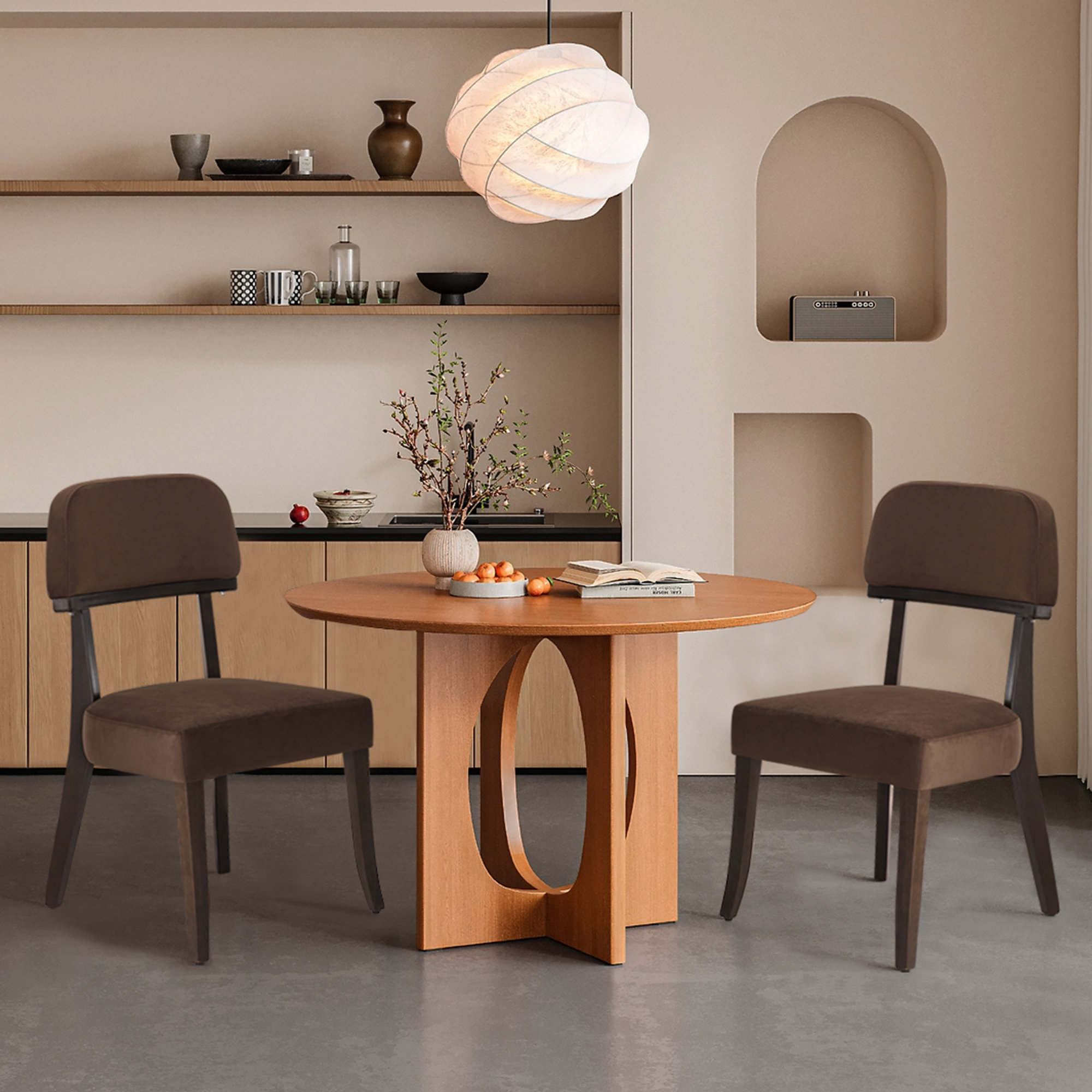 Latitude Run® Mid-Century Upholstered Solid Wood Side Chair Set of 2 ...