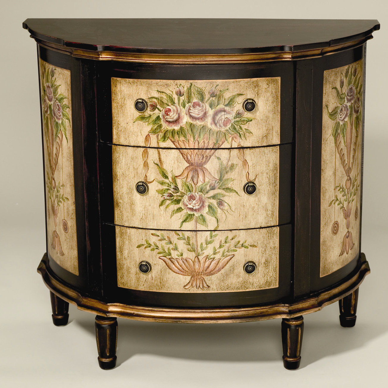 AA Importing 3 Drawer Half Circle Accent Chest | Wayfair