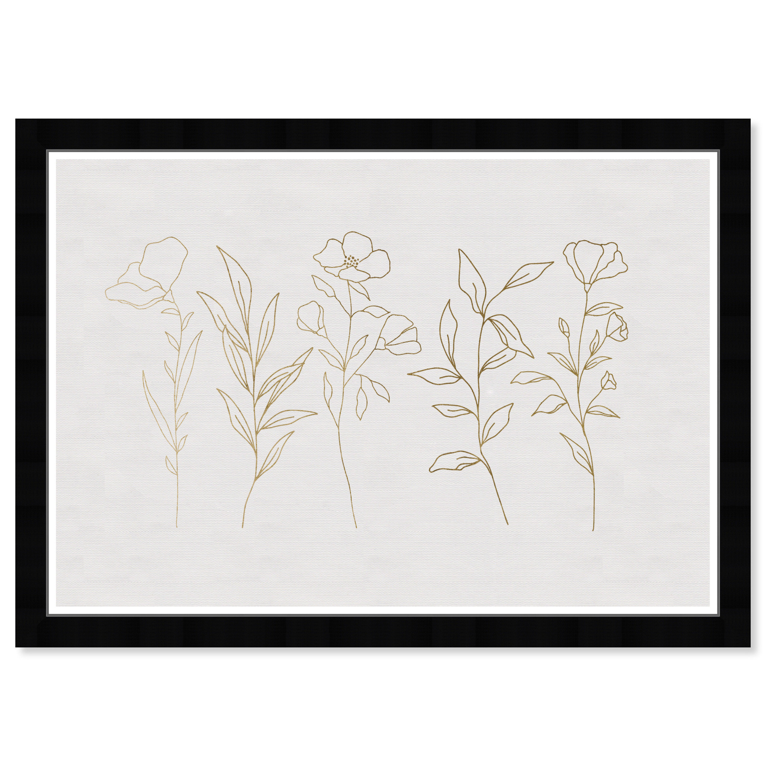 House of Hampton Floral and Botanical Flower Lineup Glam Gold Paper ...