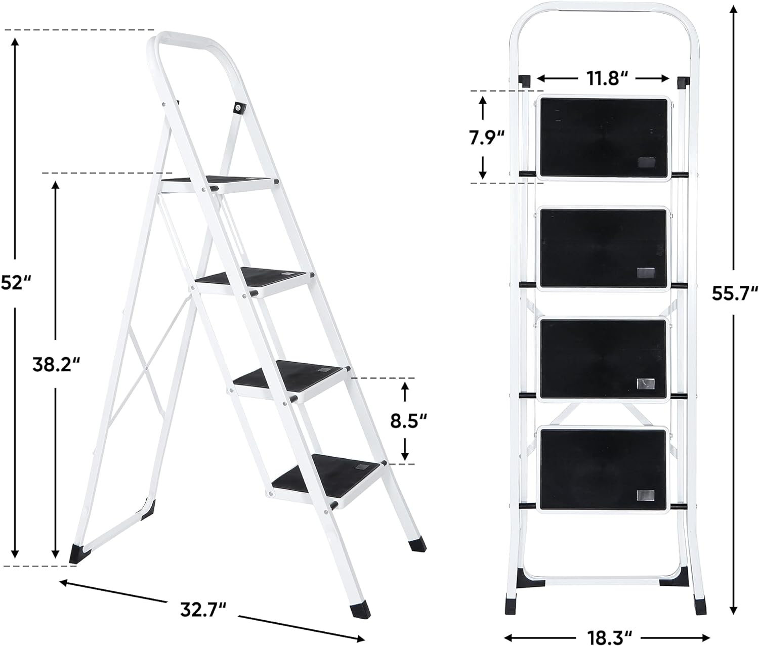 Latitude Run® 4 Step Folding,Step Ladder For Home Kitchen Closet ...