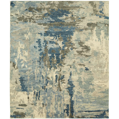 Madison Couture Rugs Channon Wool Abstract Area Rug in Blue/Brown/Gray ...