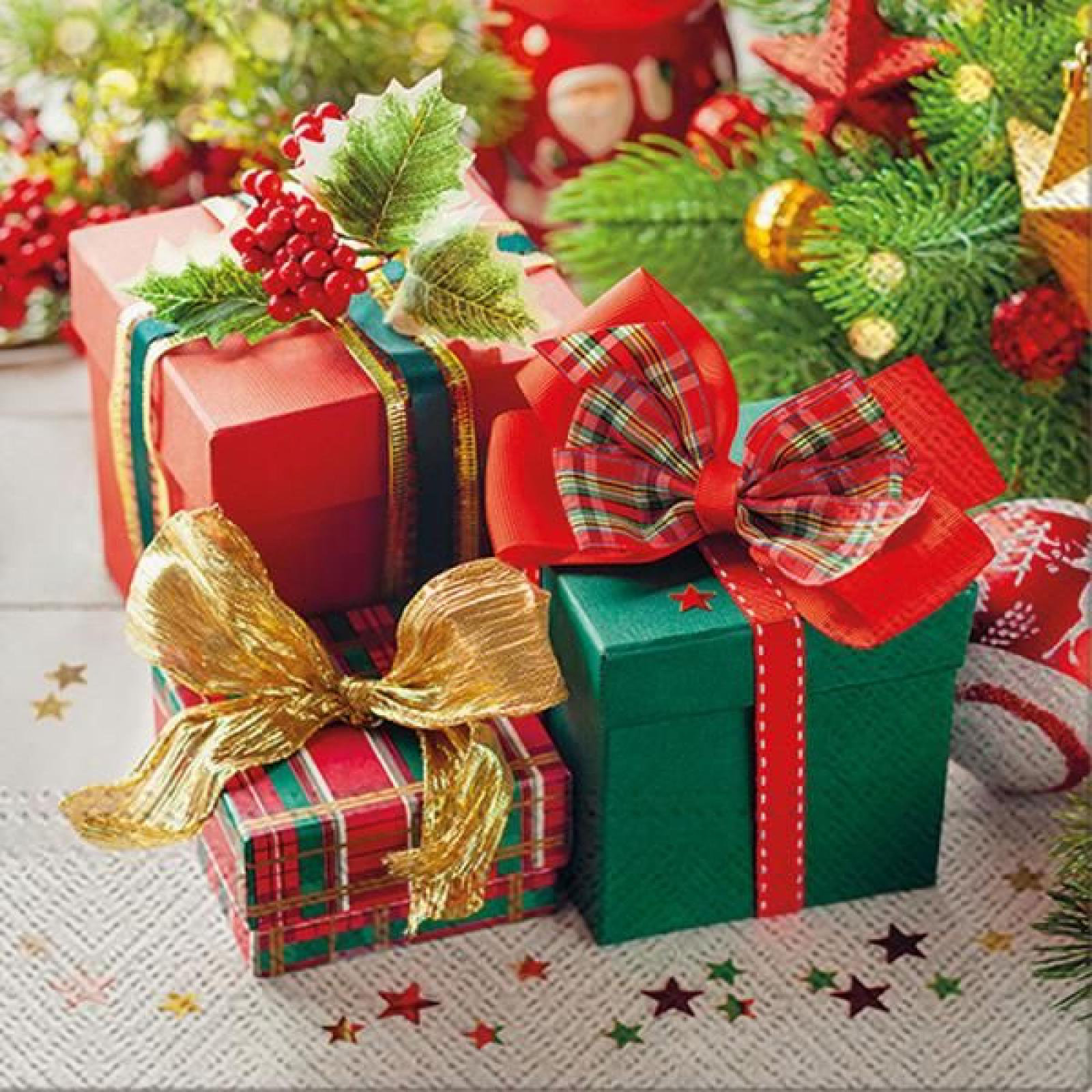 MDR Trading Inc. Pack Of 20 Luncheon Size Presents Pattern Napkins ...