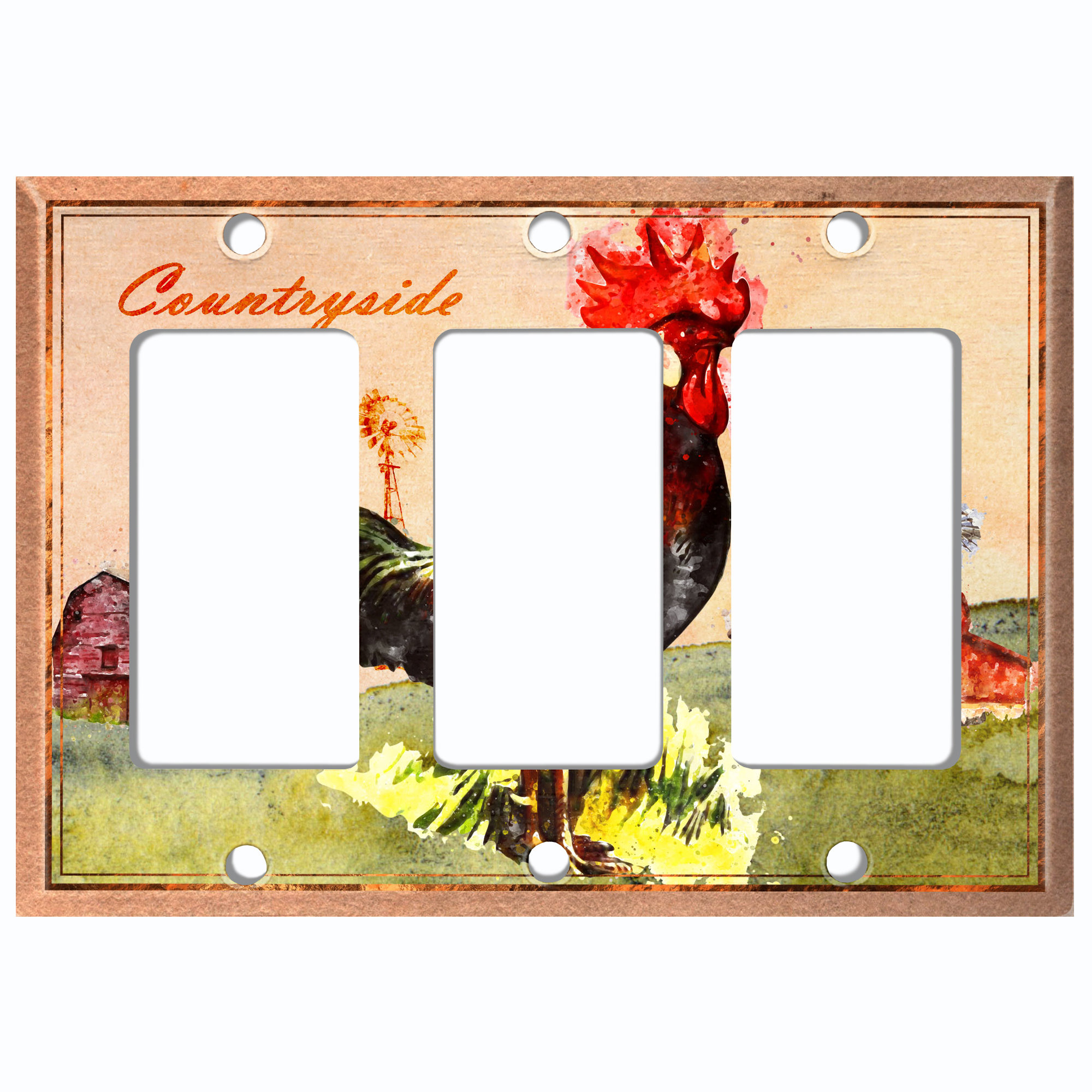 WorldAcc Pattern 3-Gang Toggle Light Switch Wall Plate | Wayfair