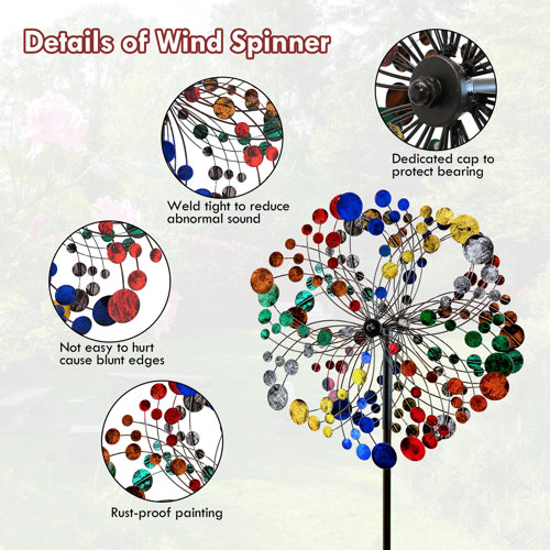 Wildon Home® Brea Hour Group 75 Inch Colorful Metal Rotator Outdoor ...