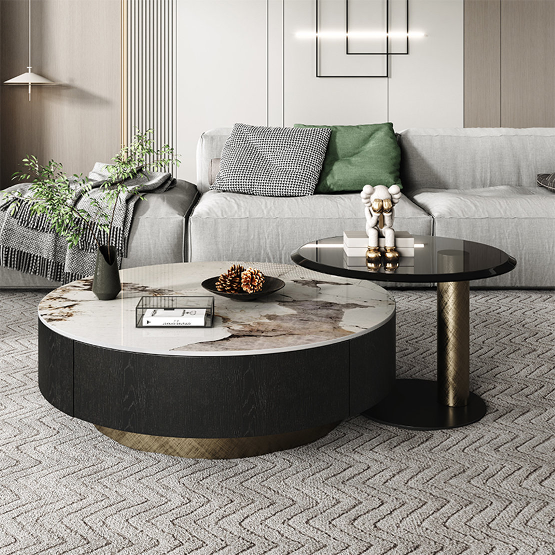 AWORET Simple rock plate round coffee table | Wayfair